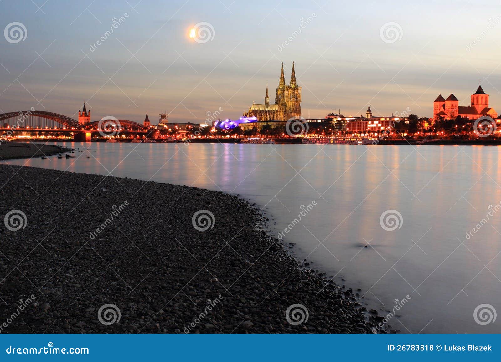 Cologne at sunset stock photo. Image of cathedral, architecture - 26783818