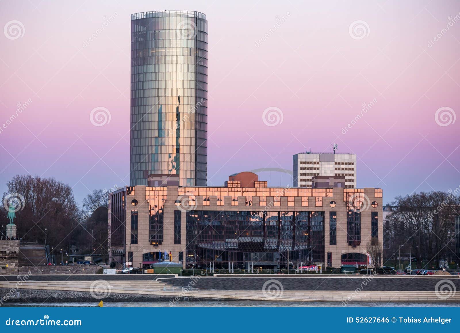Cologne Triangle Tower Sundown Stock Photo - Image of cologne, building ...