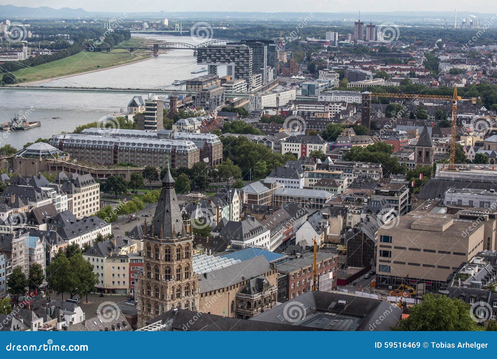 Cologne with a View from Above Stock Image - Image of famous, cathedral ...