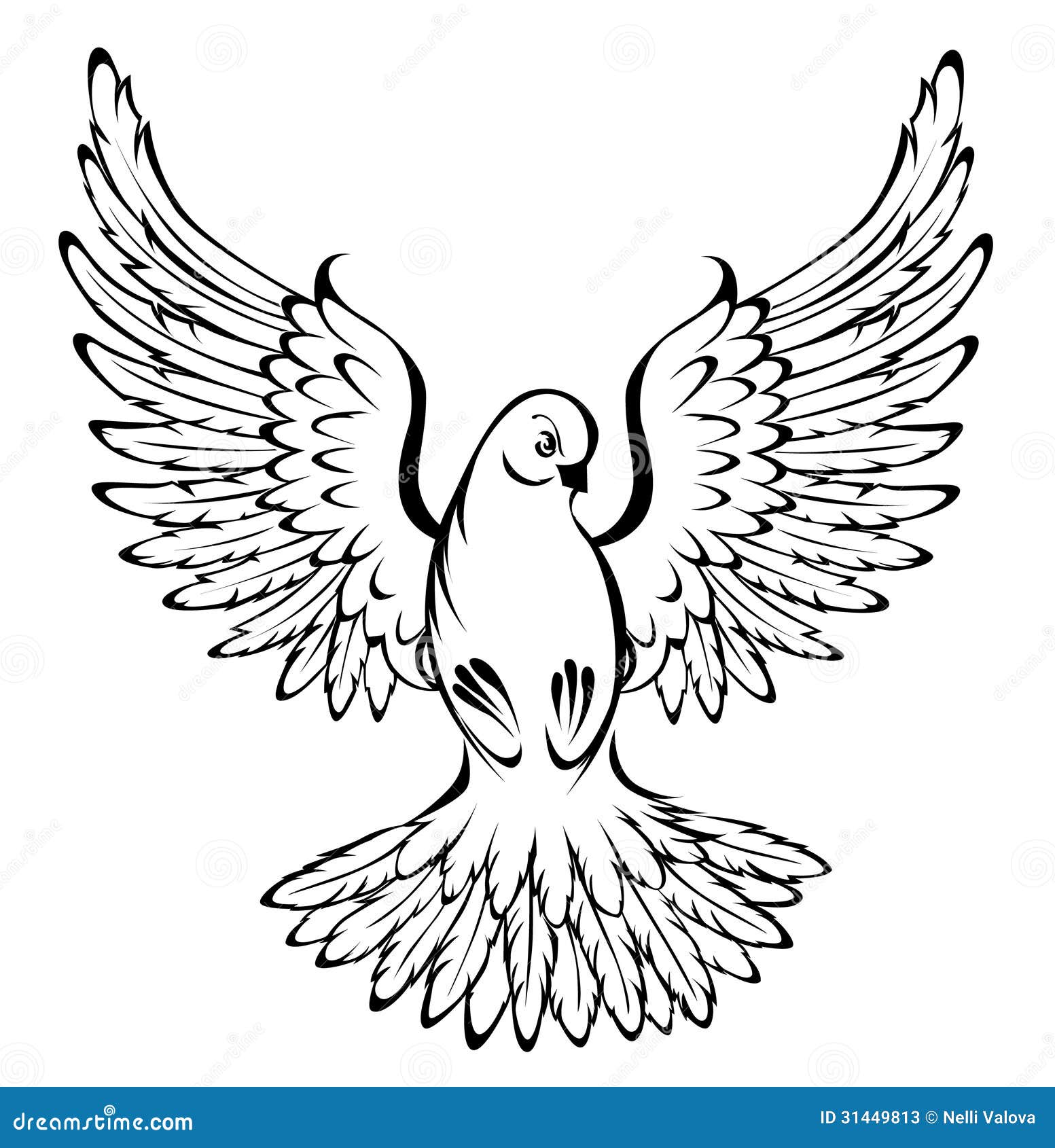 Colomba volante illustrazione vettoriale. Illustrazione di isolato ...