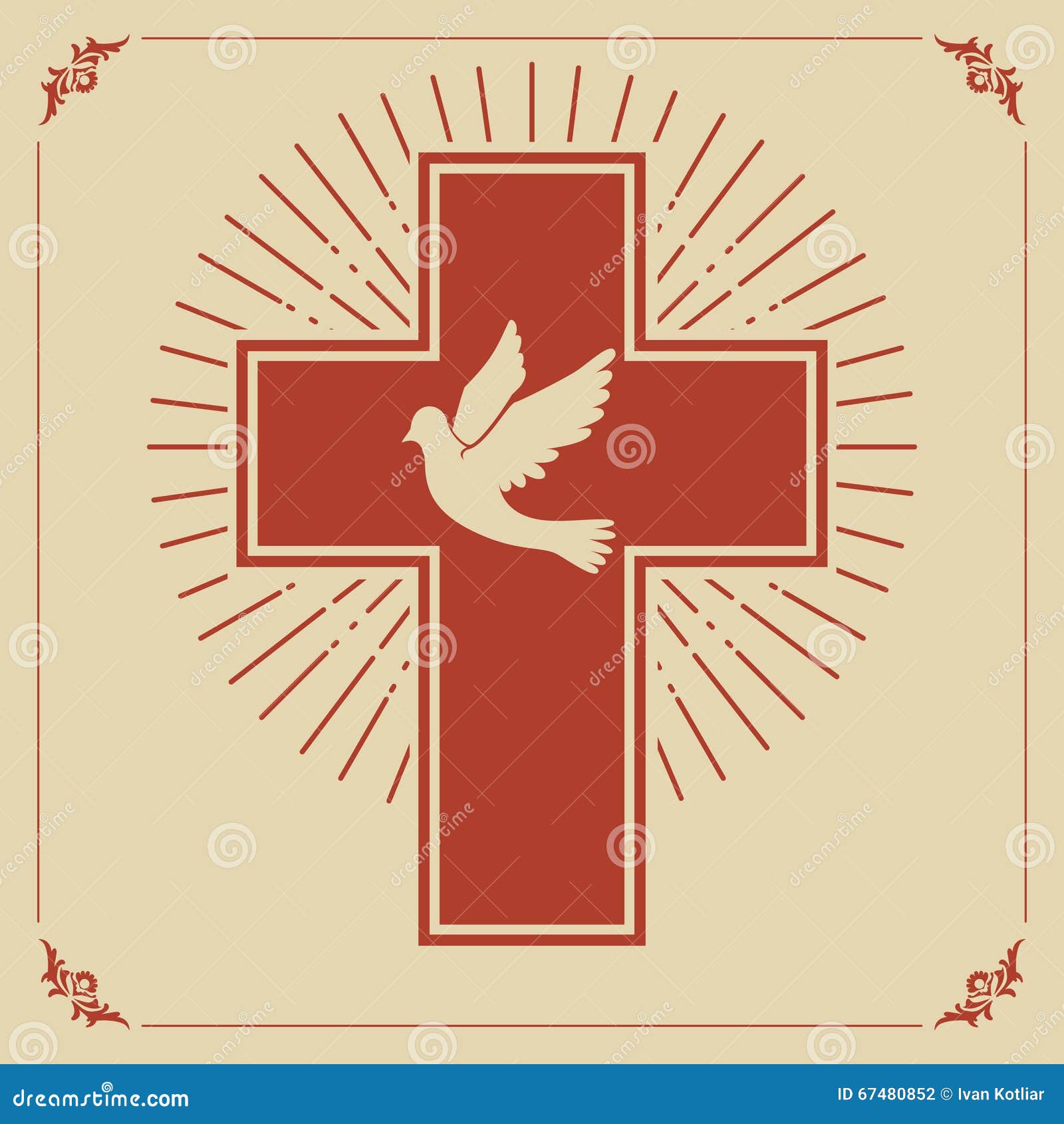 Colombe et croix illustration de vecteur. Illustration du ...