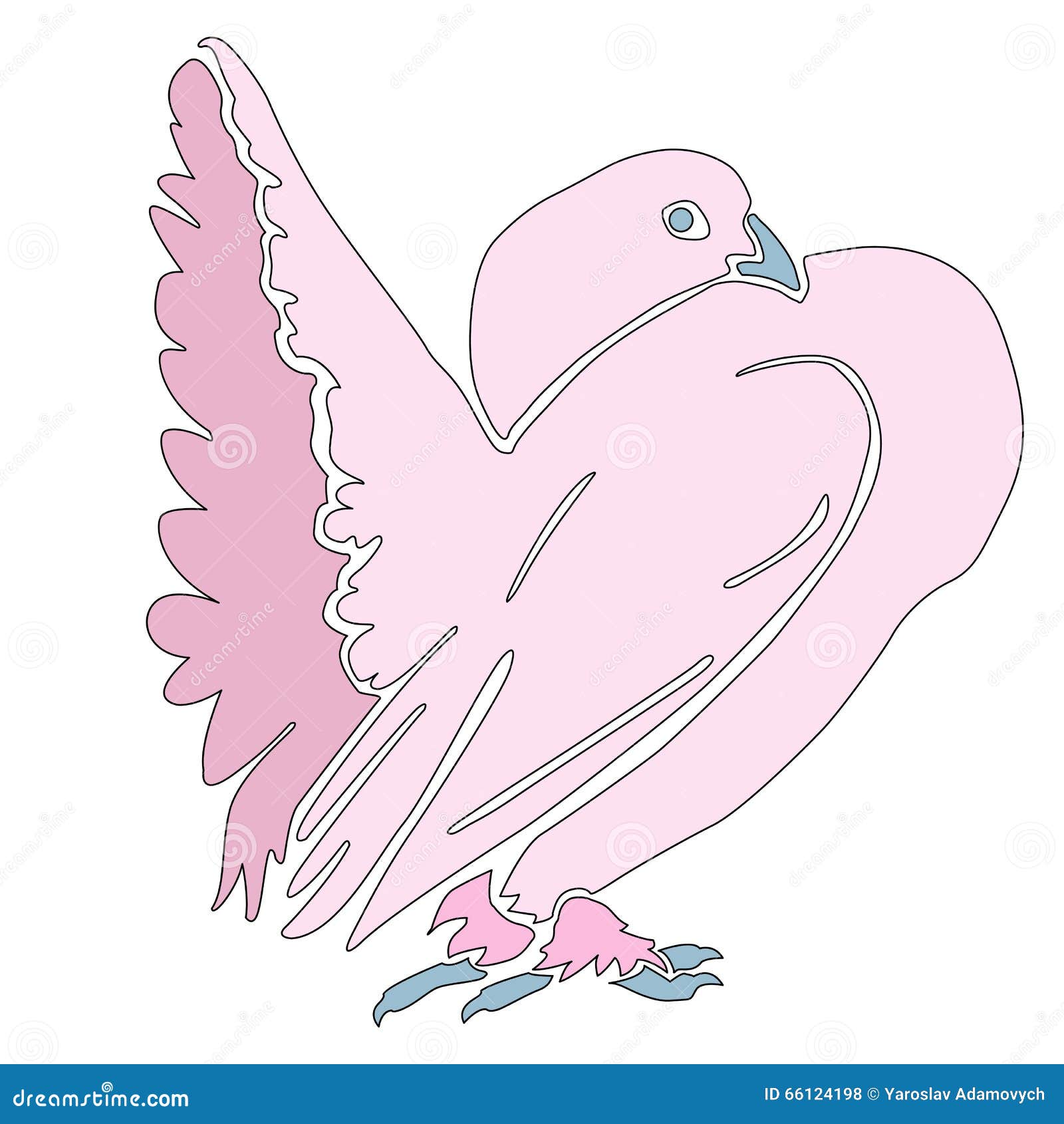 Colombe rose de silhouette illustration de vecteur. Illustration du ...