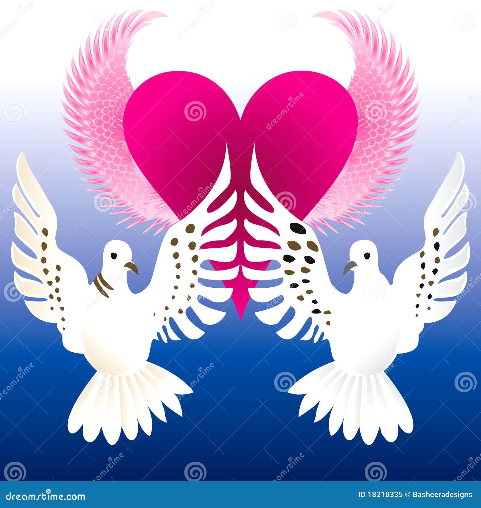 Colombes d'amour illustration de vecteur. Illustration du assez - 18210335