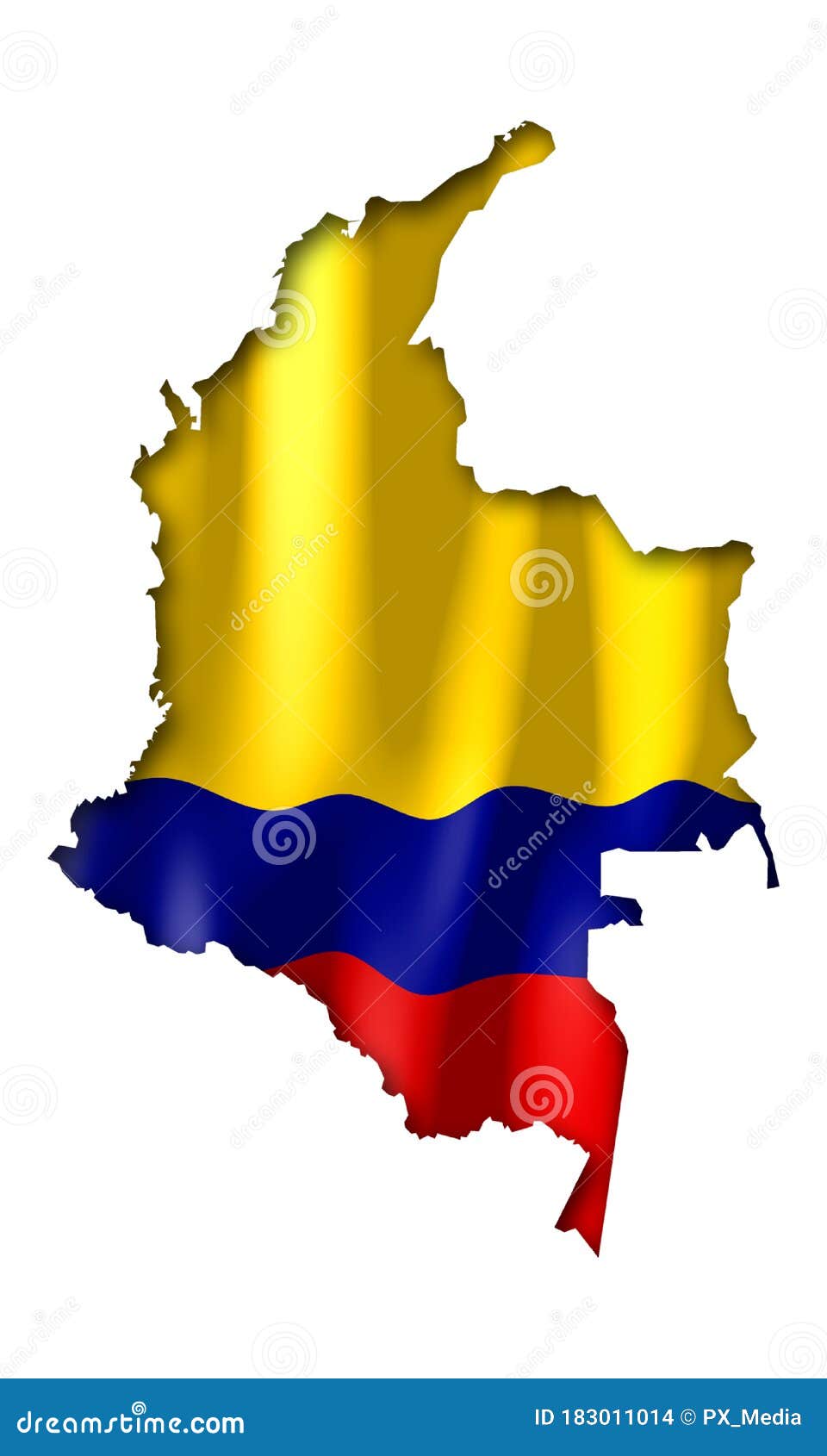 Colombia - Country Flag and Border Shape Stock Illustration ...