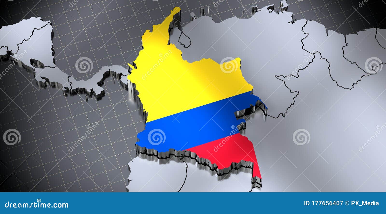 Colombia - Borders and Flag Stock Illustration - Illustration of ...