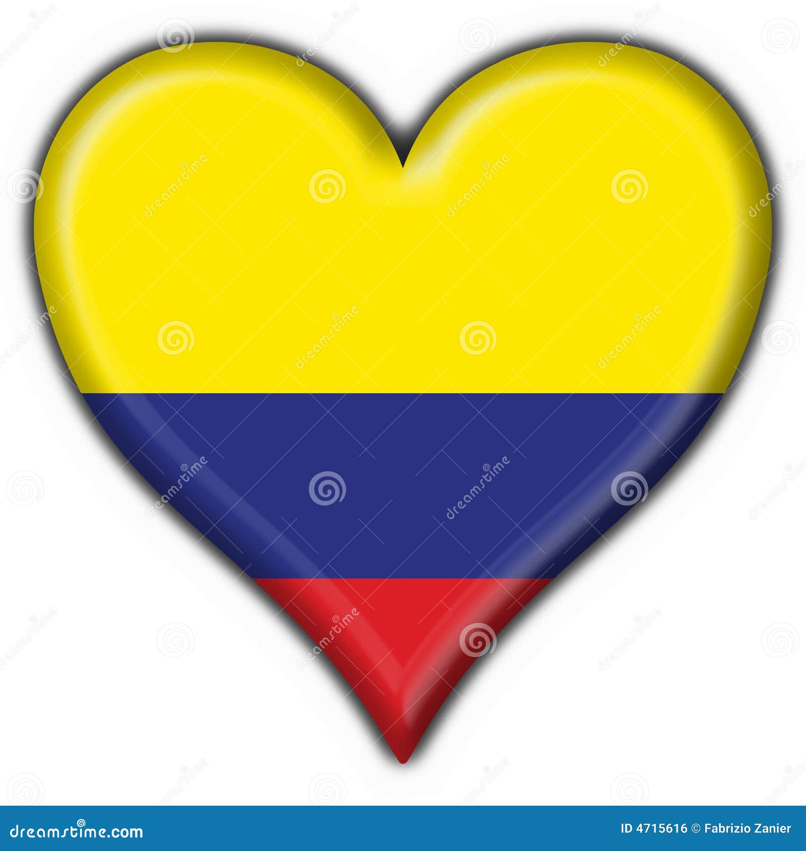 Colombia Button Flag Heart Shape Stock Illustration - Illustration of ...