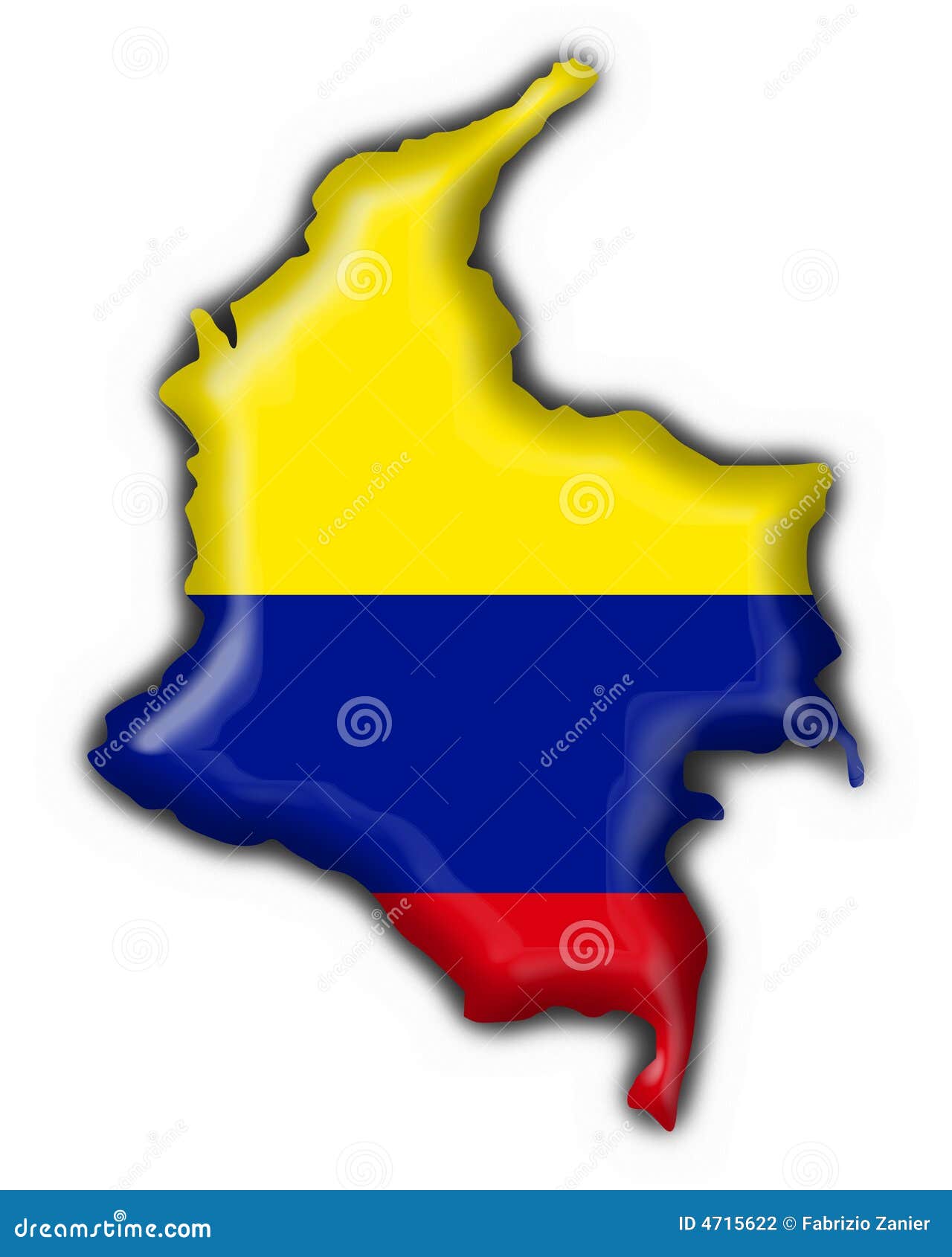 Colombia Button Flag Map Shape Stock Illustration - Illustration of ...