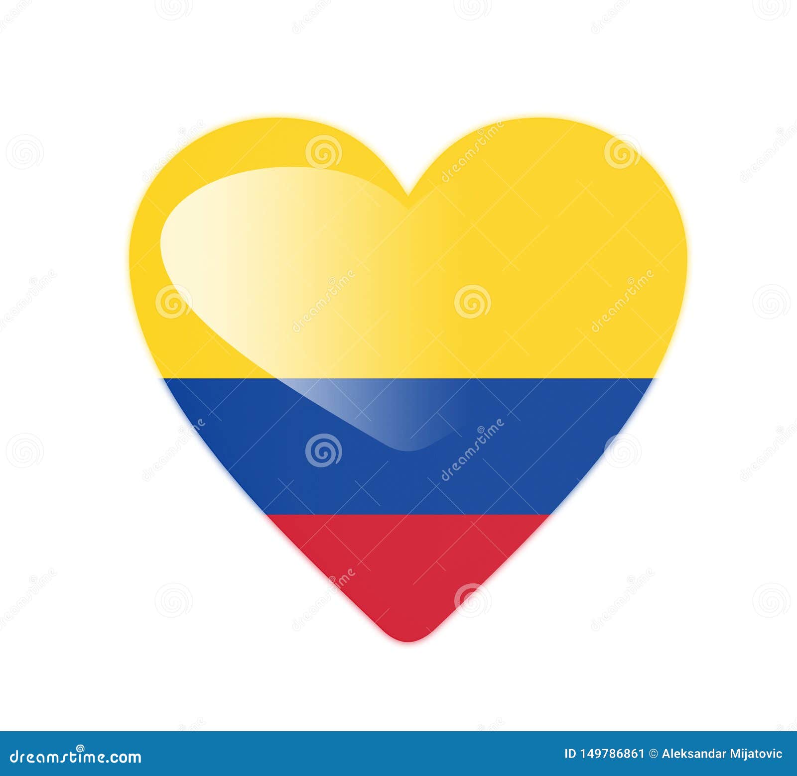 Colombia 3D Heart Shaped Flag Stock Illustration - Illustration of ...