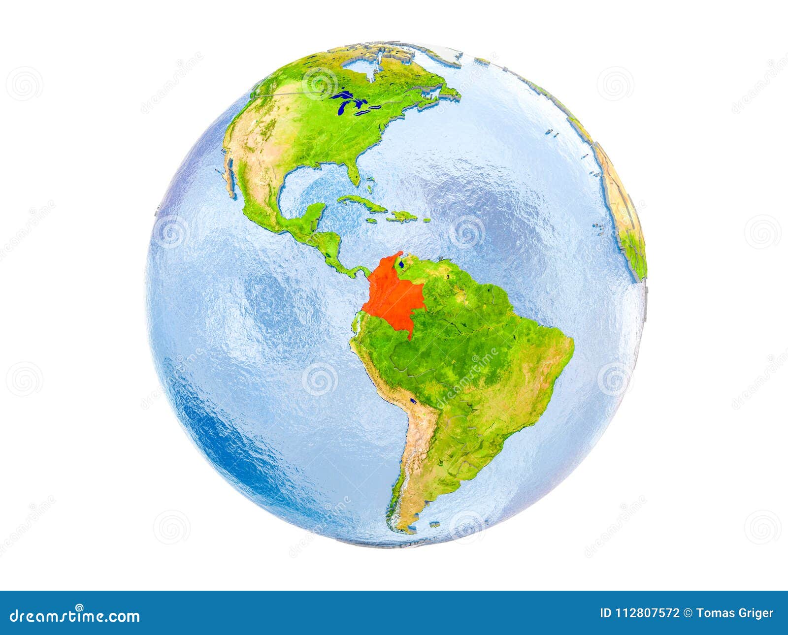 Colombia En El Globo Aislado Stock de ilustración - Ilustración de ...