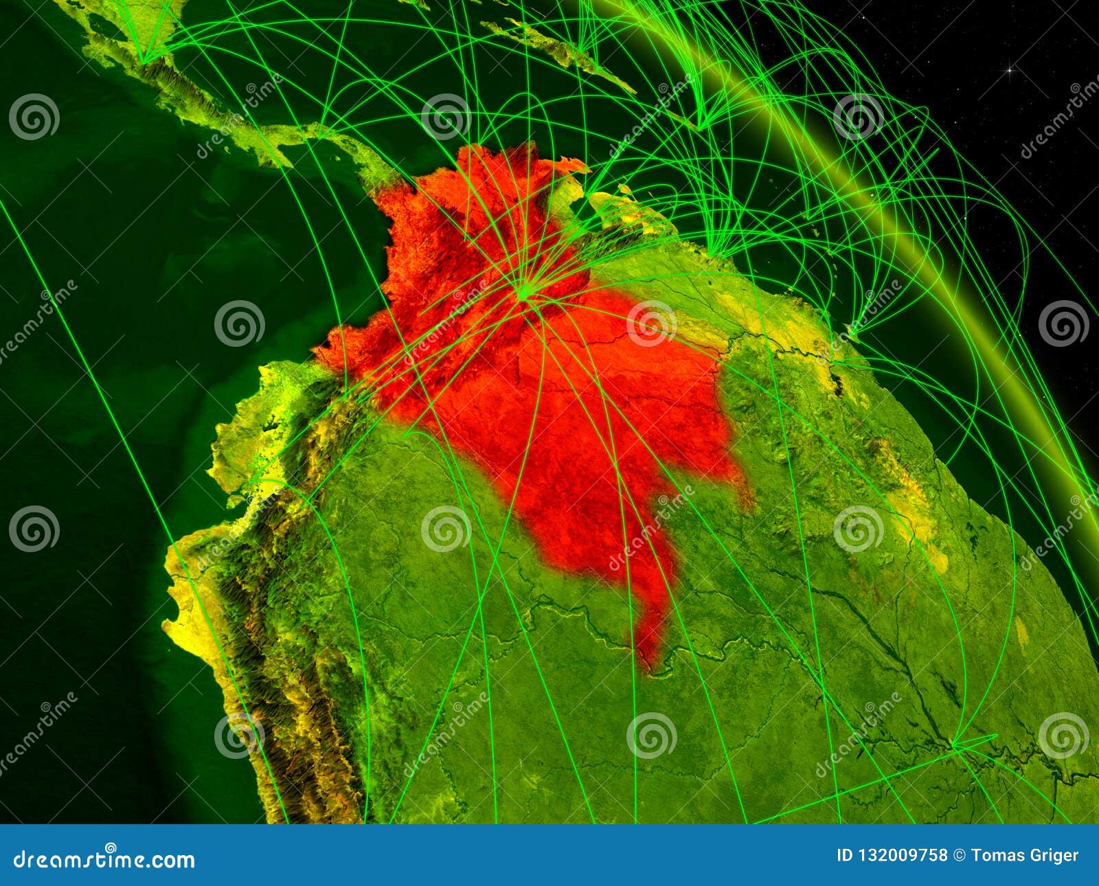 Colombia En El Globo Digital Stock de ilustración - Ilustración de ...