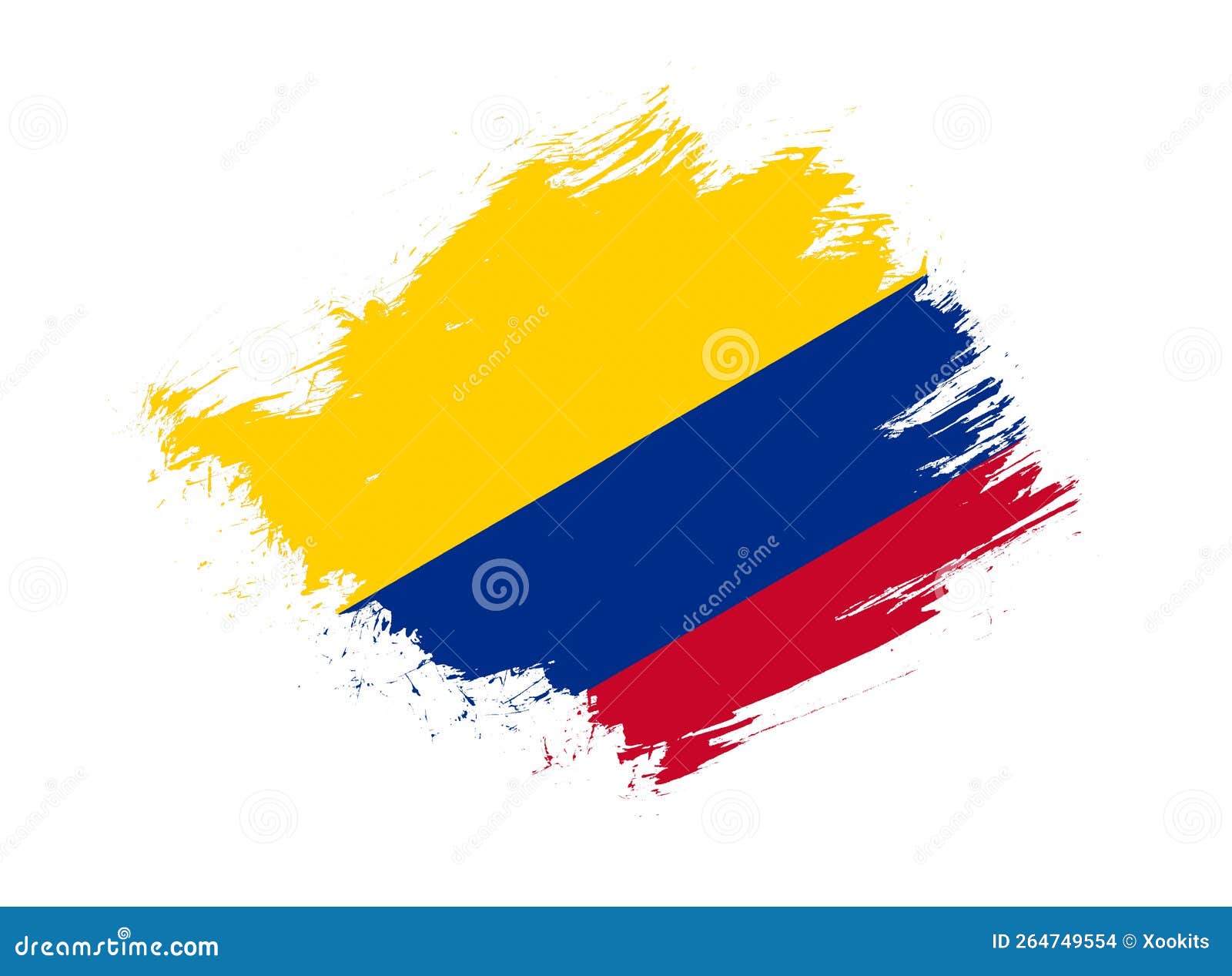 Colombia Flag with Abstract Paint Brush Texture Effect on White ...