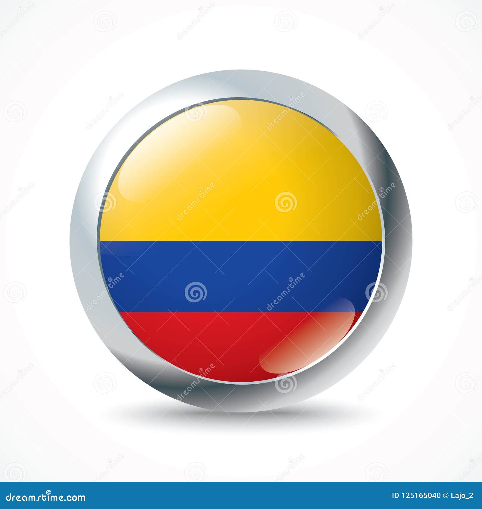 Colombia flag button stock vector. Illustration of drawing - 125165040