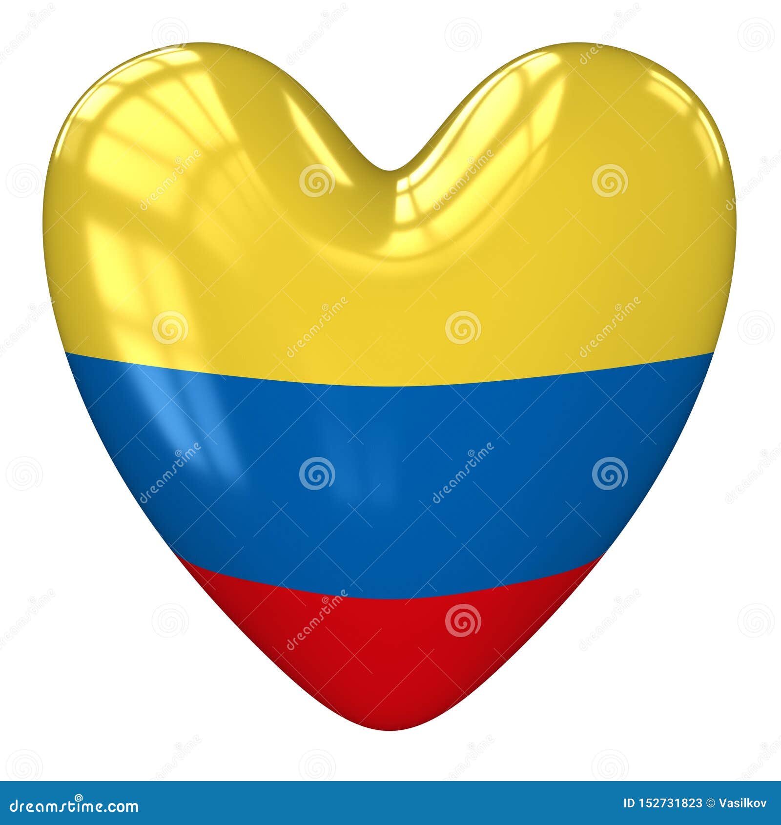 Colombia Flag Heart. 3d Rendering Stock Illustration - Illustration of ...