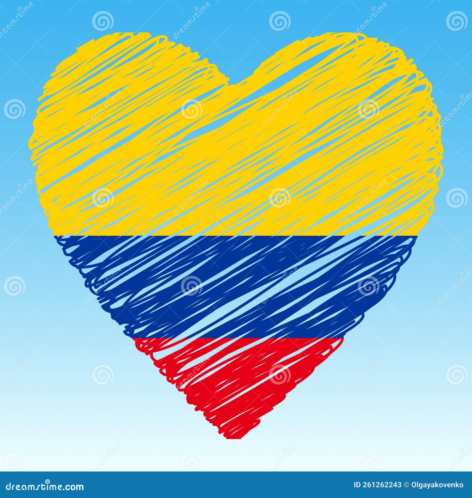 Colombia Flag, Heart Shape, Grunge Style Stock Vector - Illustration of ...
