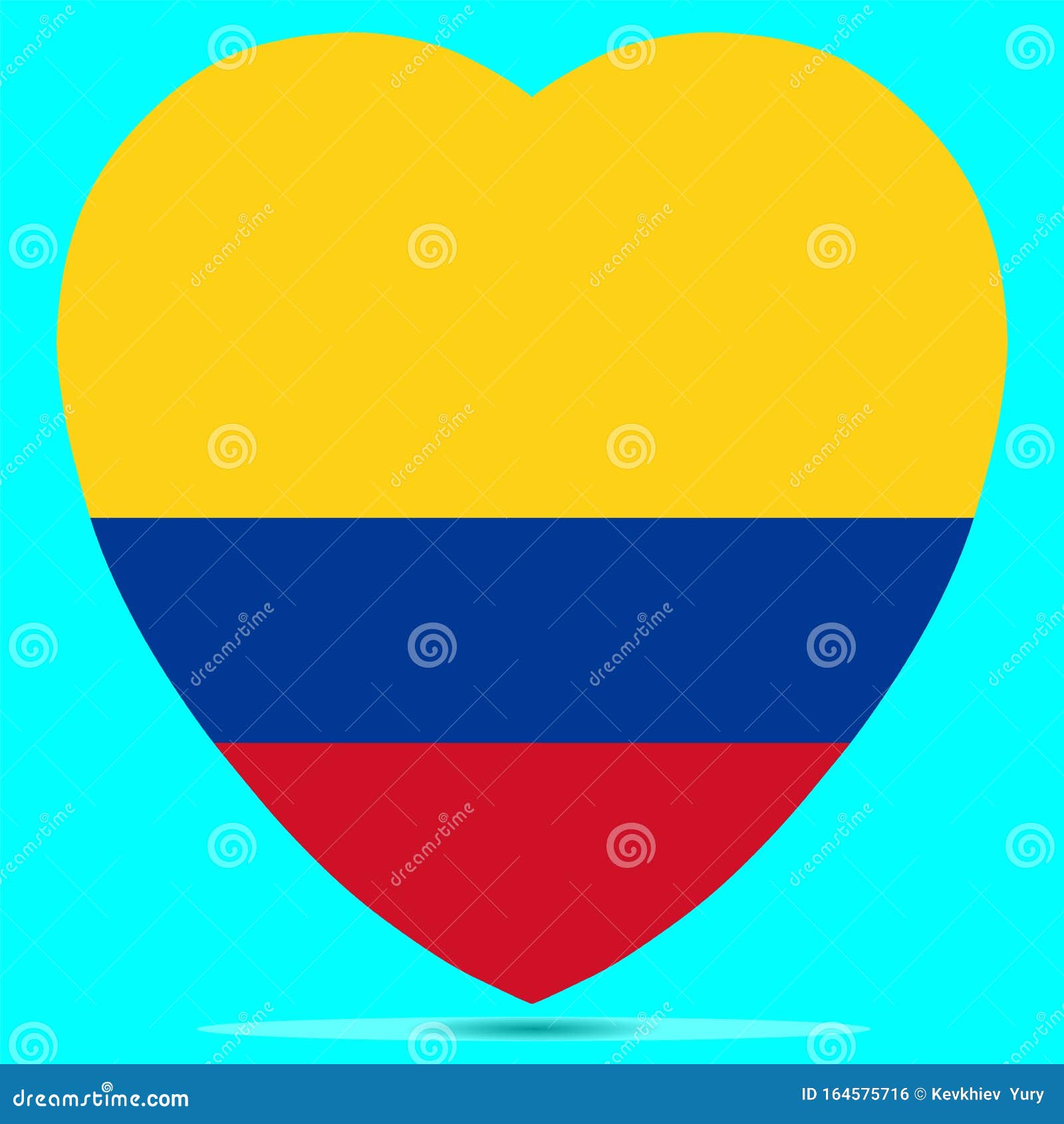 Colombia Flag in Heart Shape Vector Illustration Eps 10 Stock Vector ...