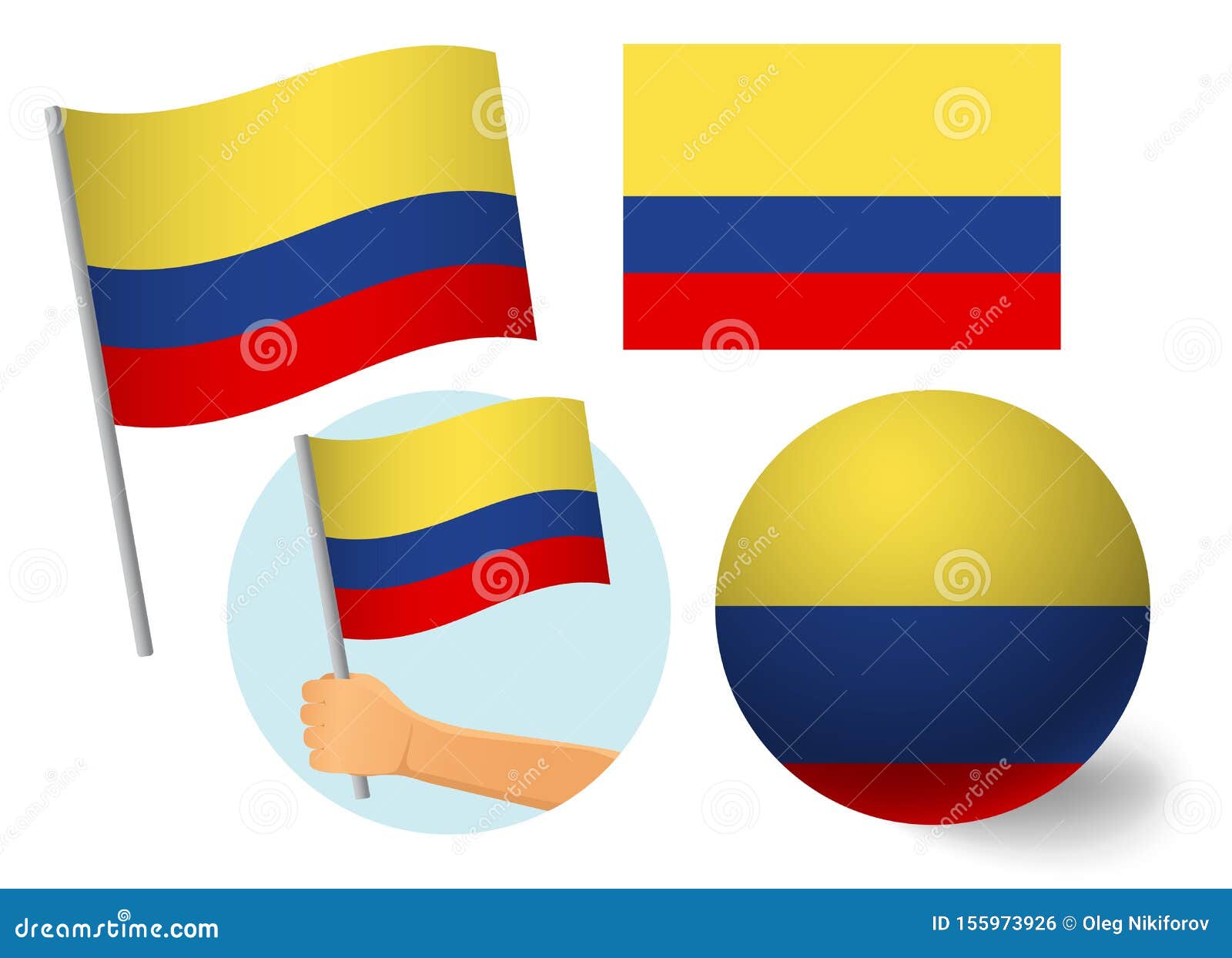 Colombia flag icon set stock illustration. Illustration of sign - 155973926