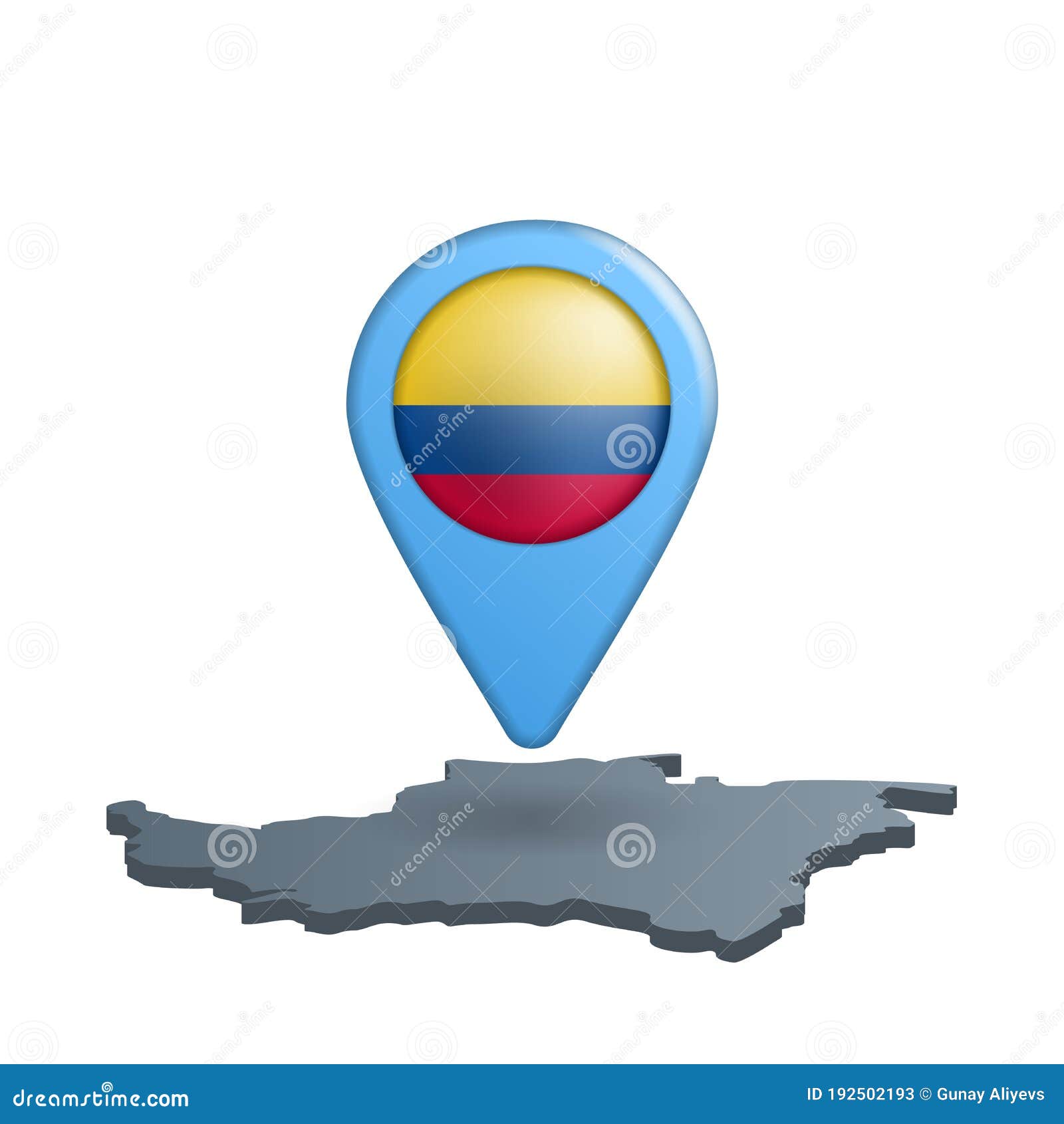 Colombia Flag Map Pin on White Stock Illustration - Illustration of ...