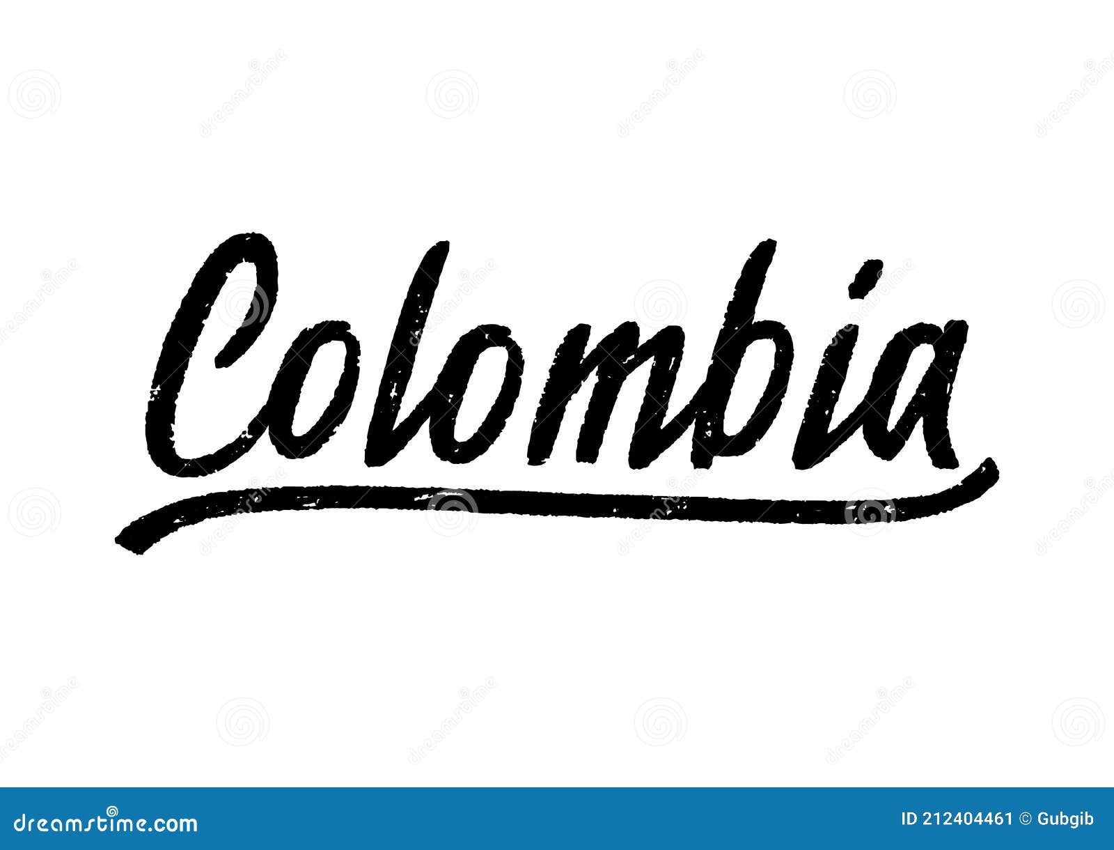 Colombia Hand Lettering on White Background Stock Vector - Illustration ...