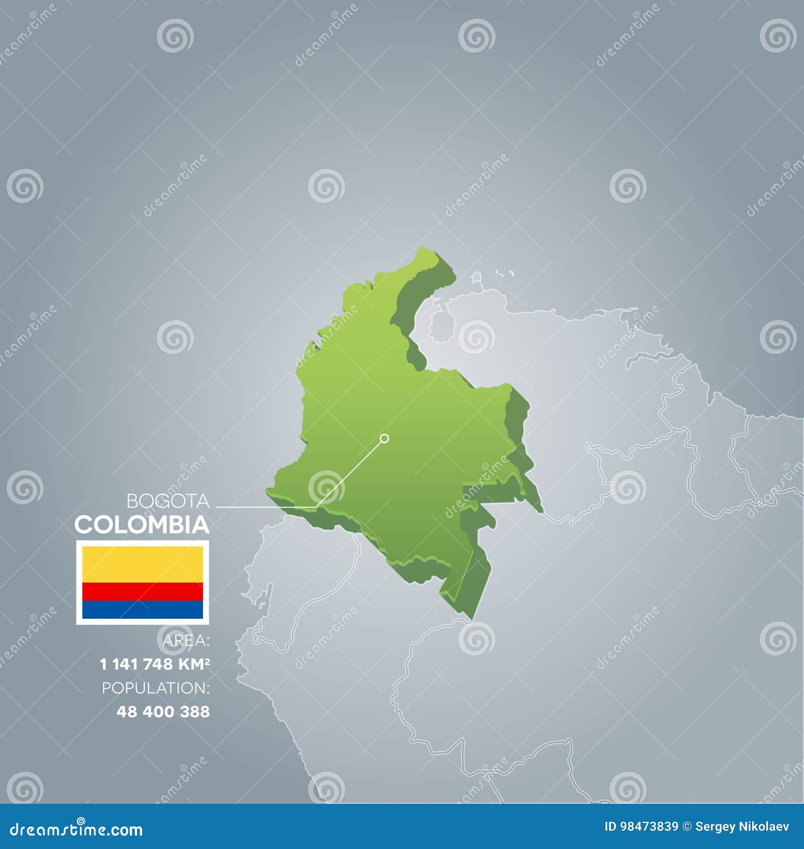 Colombia Population Heat Map As Color Density Illustration Royalty-Free ...