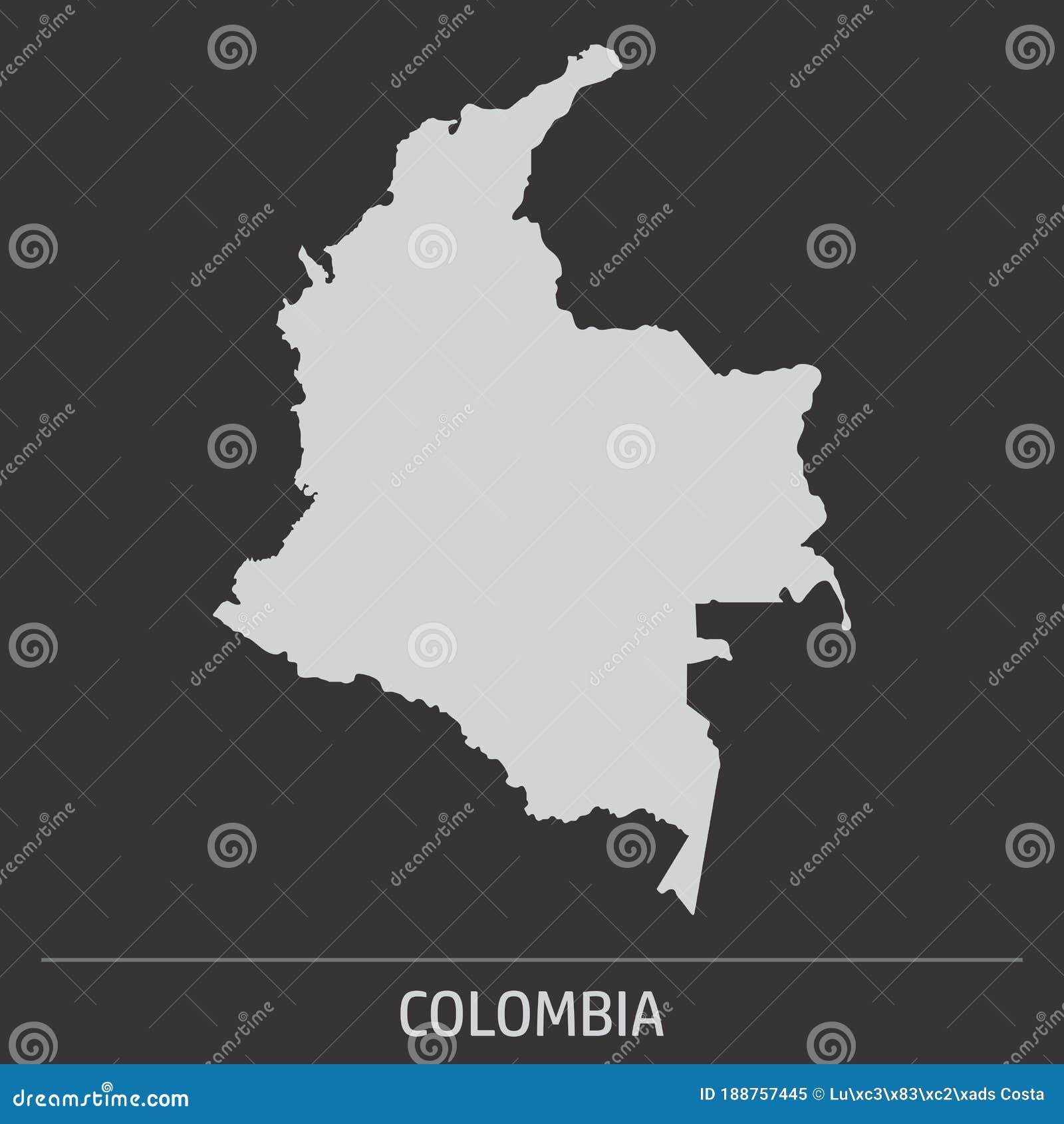 Colombia map icon stock illustration. Illustration of city - 188757445