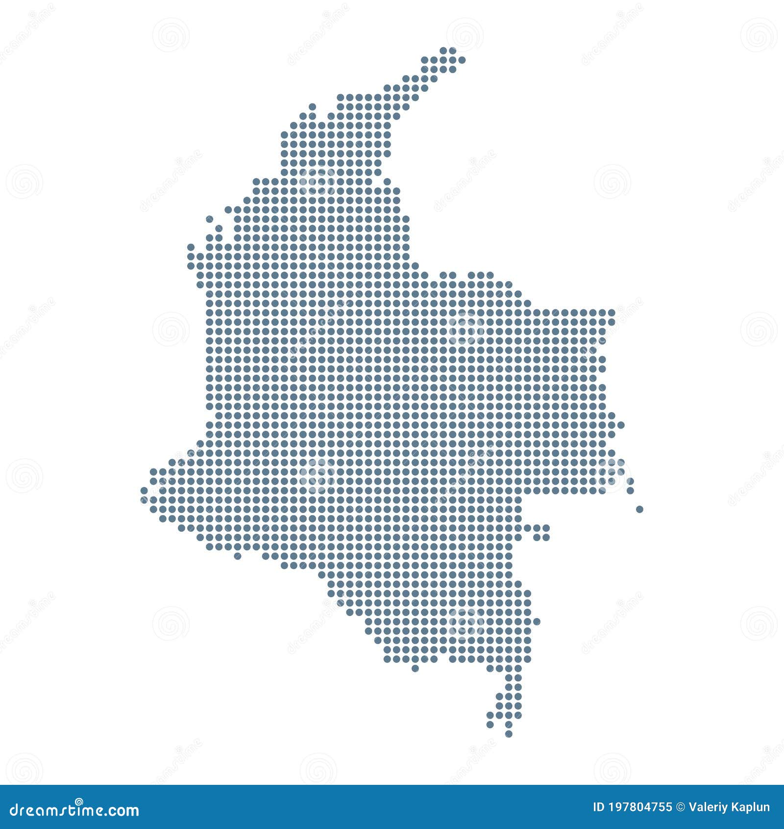 Colombia Map - Vector Pixel Solid Contour Stock Illustration ...