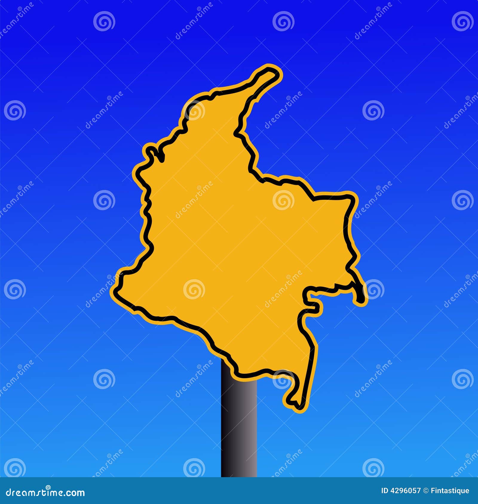 Colombia Map Warning Sign Cartoon Vector | CartoonDealer.com #4296057
