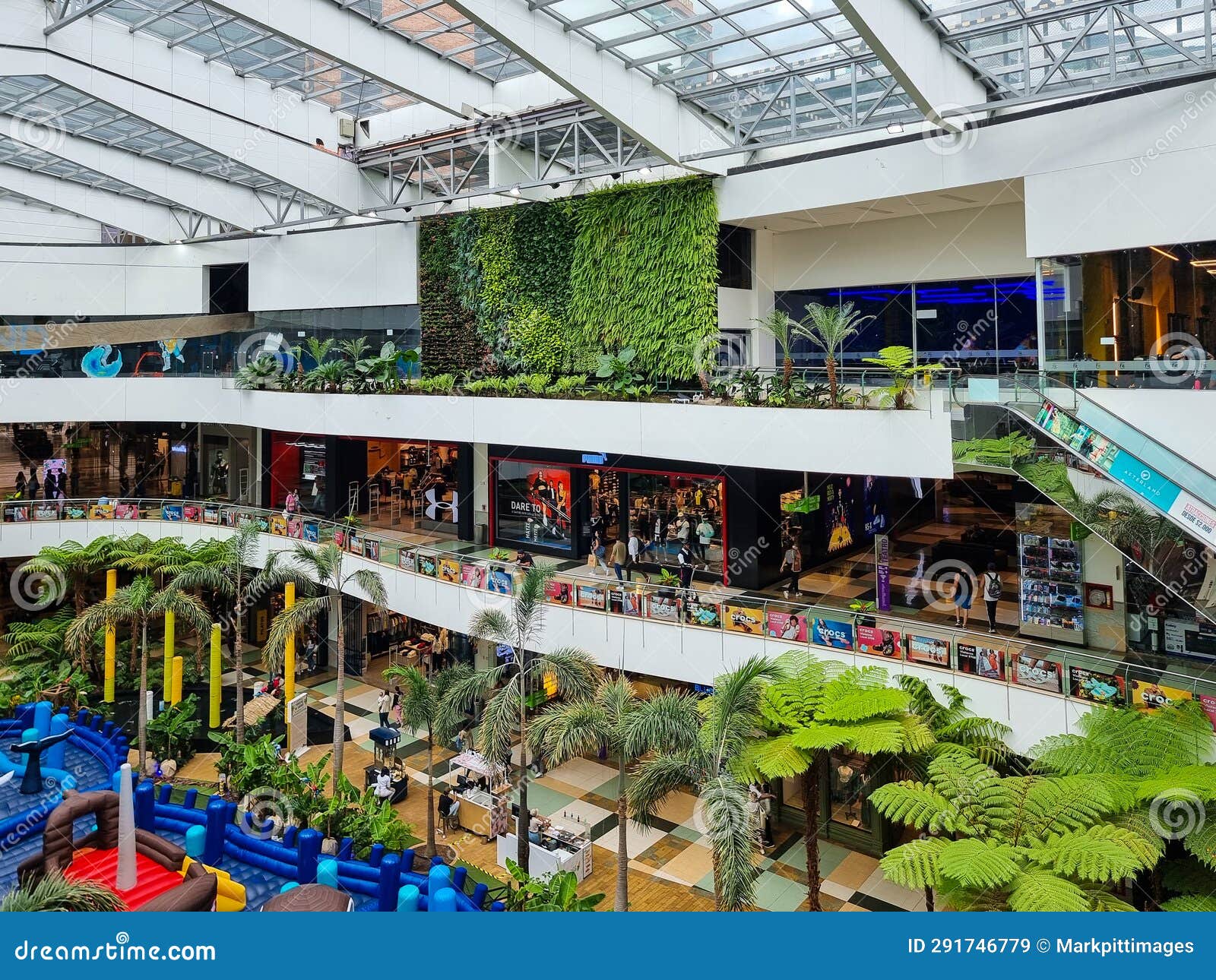 Colombia, Medellin, Interior Panoramic View of the Treasure Mall ...