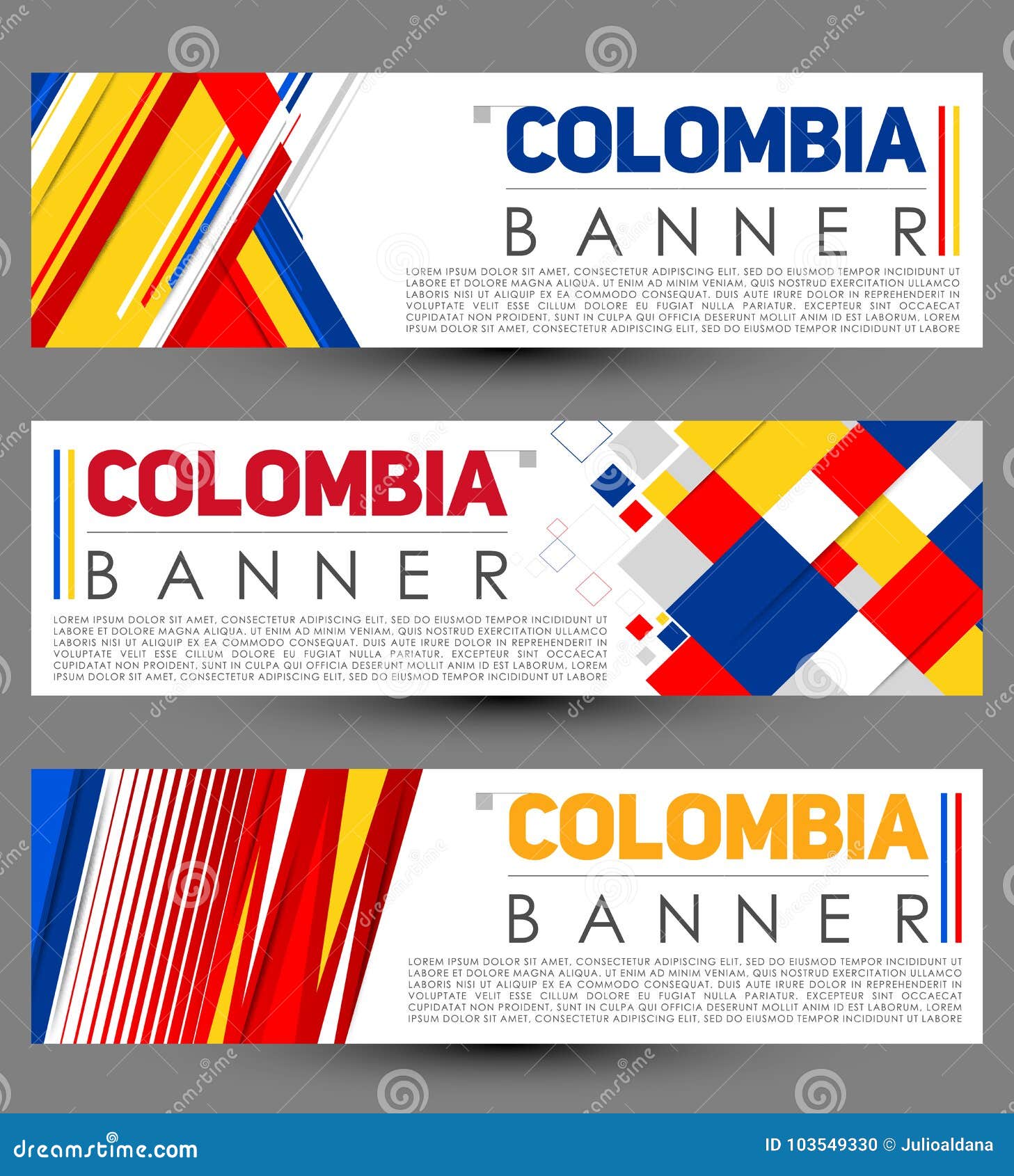 Colombia Modern Banner Template Vector Set Design Stock Vector ...