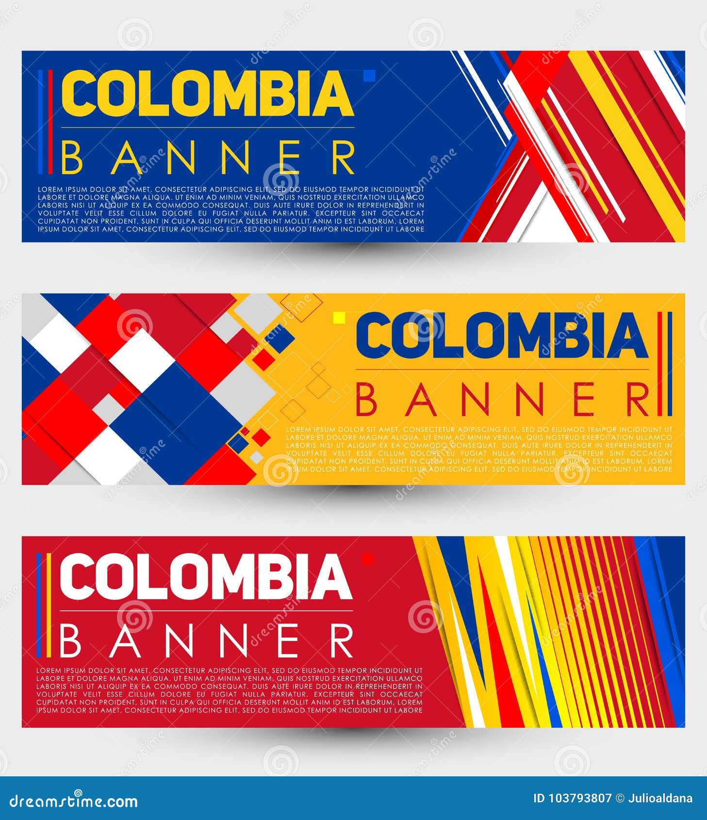 Colombia Modern Banner Template Vector Set Design Stock Vector ...