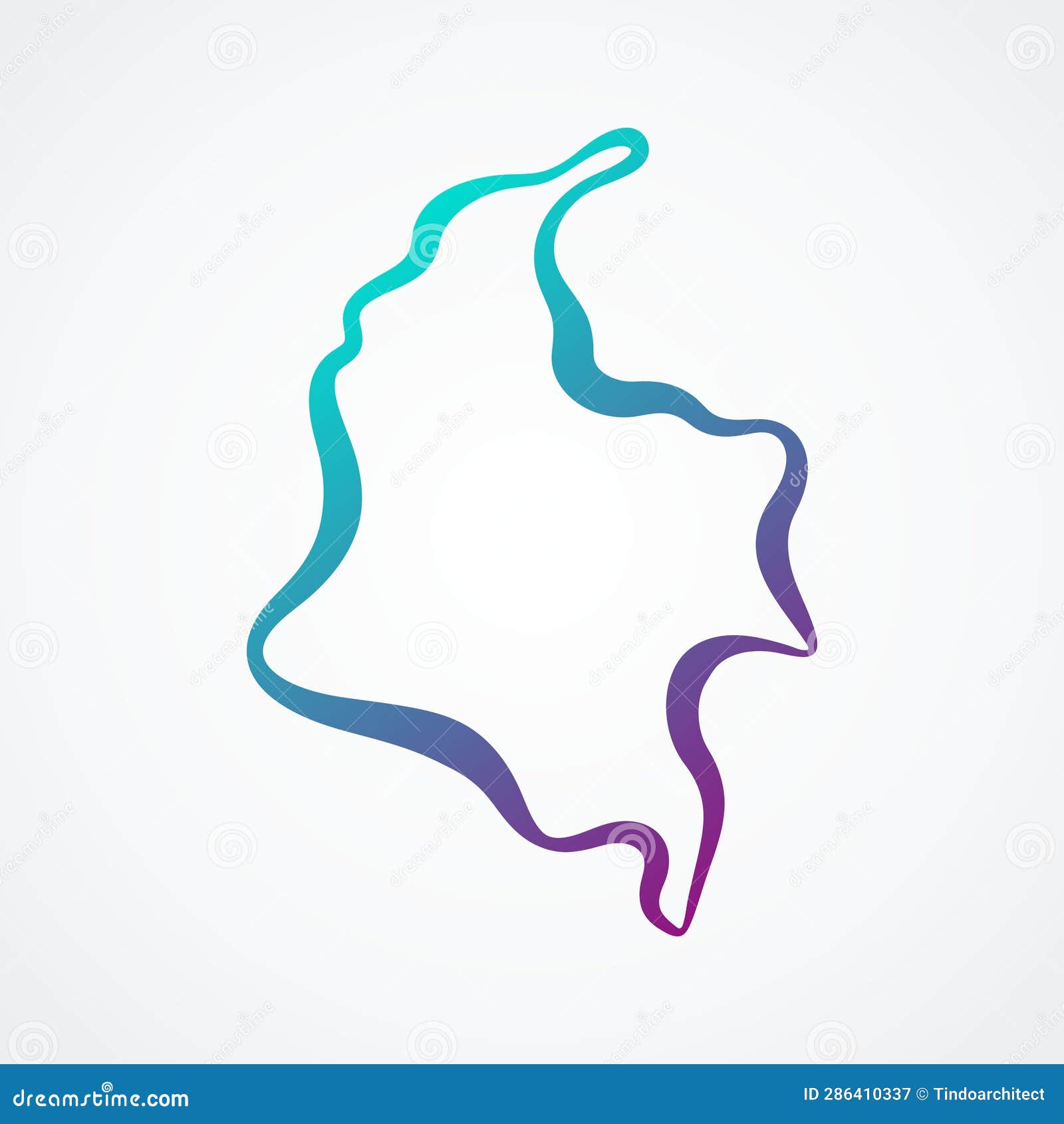 Colombia - Outline Map stock illustration. Illustration of stylized ...