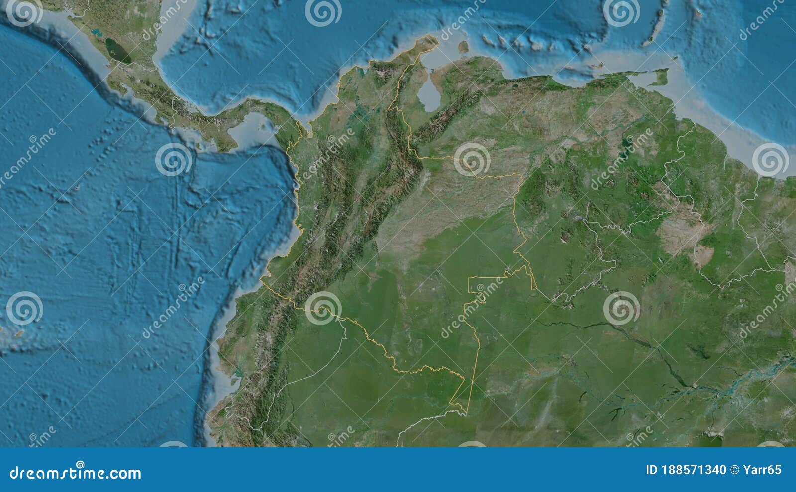 Colombia - Overview. Satellite Stock Illustration - Illustration of ...