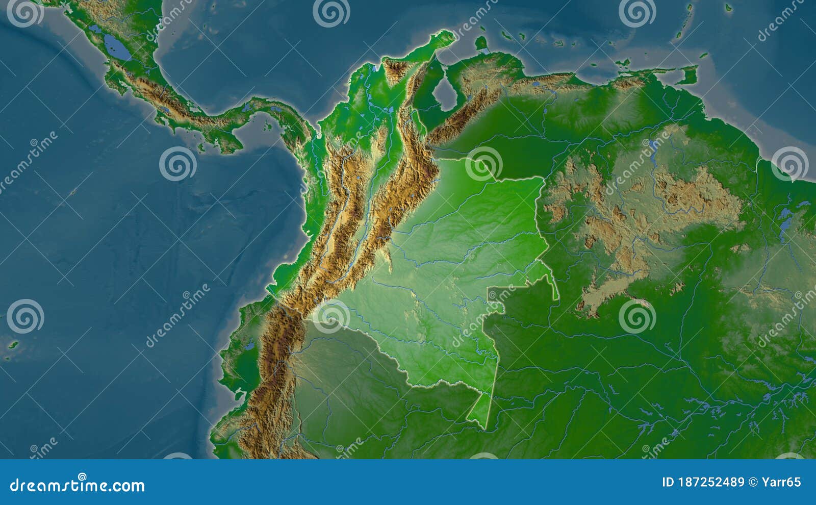 Colombia - Physical. Composition Stock Illustration - Illustration of ...