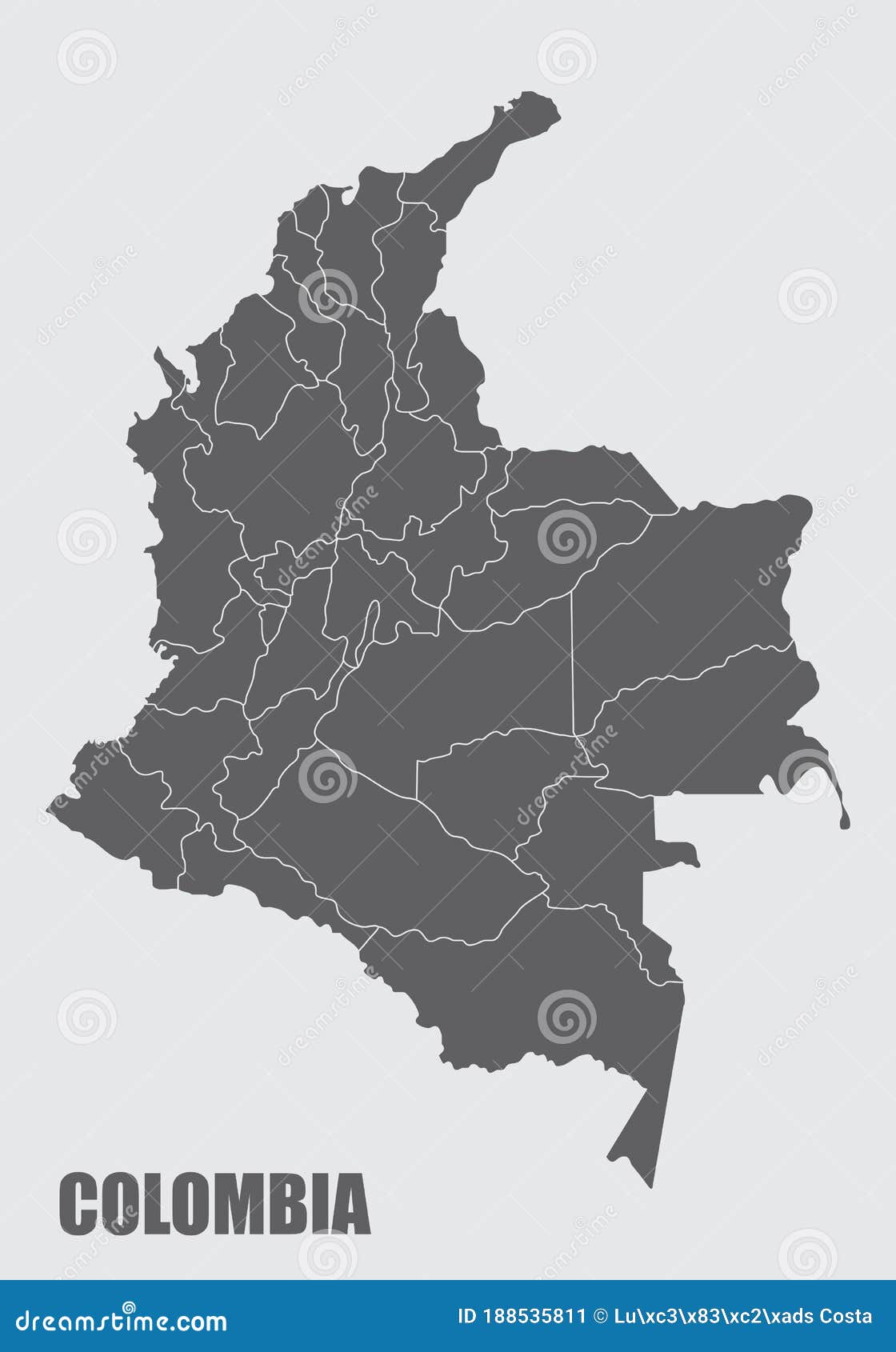 Colombia Regions, Vector Geography Background | CartoonDealer.com ...
