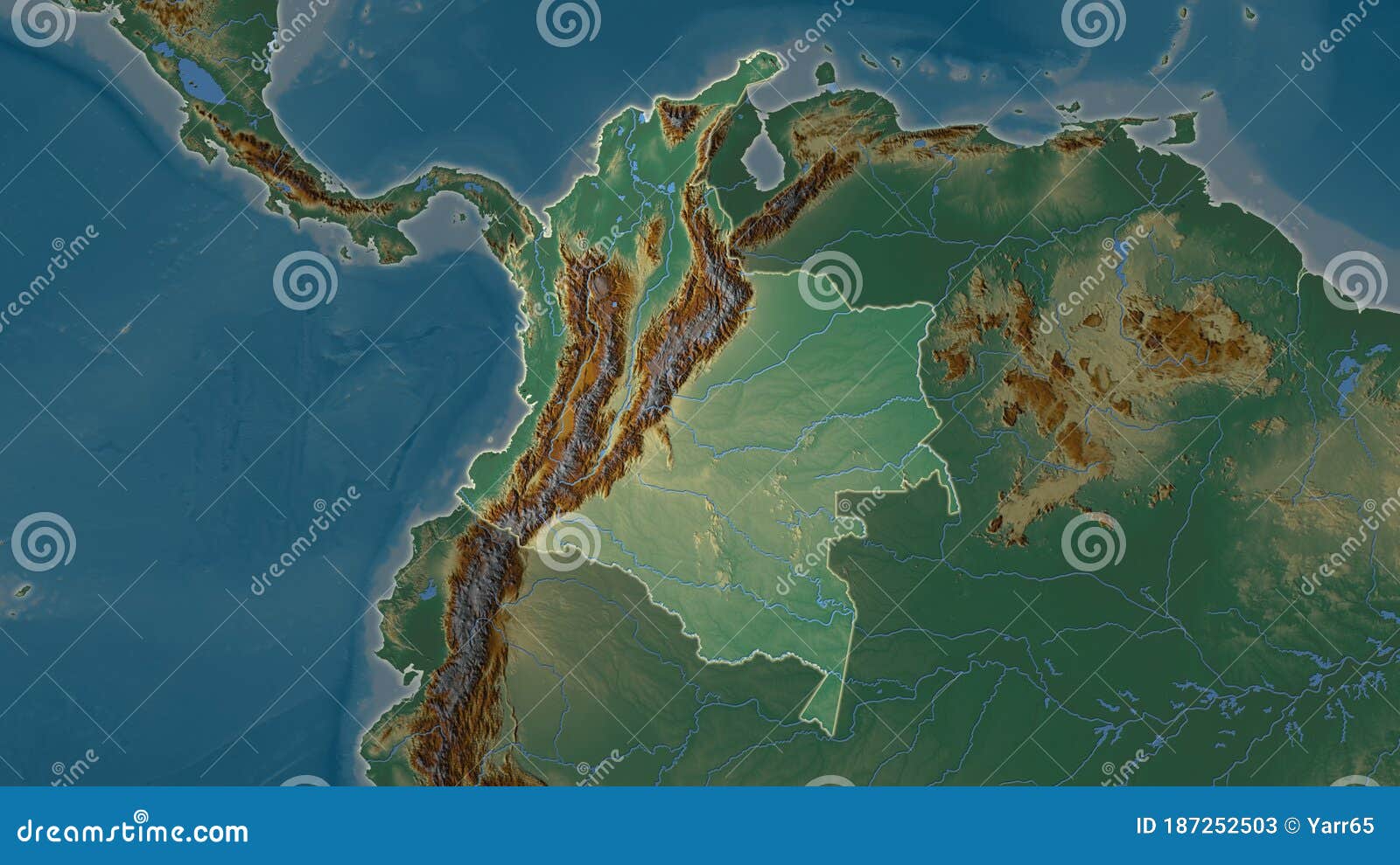 Colombia - Relief. Composition Stock Illustration - Illustration of ...