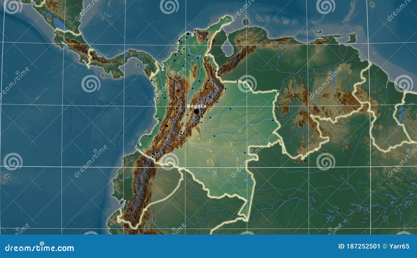 Colombia - Relief. Composition, Borders Stock Illustration ...