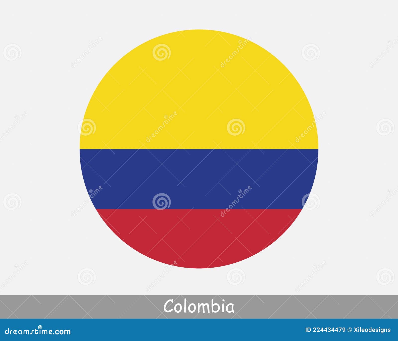 Colombia Round Circle Flag. Colombian Circular Button Banner Icon Stock ...