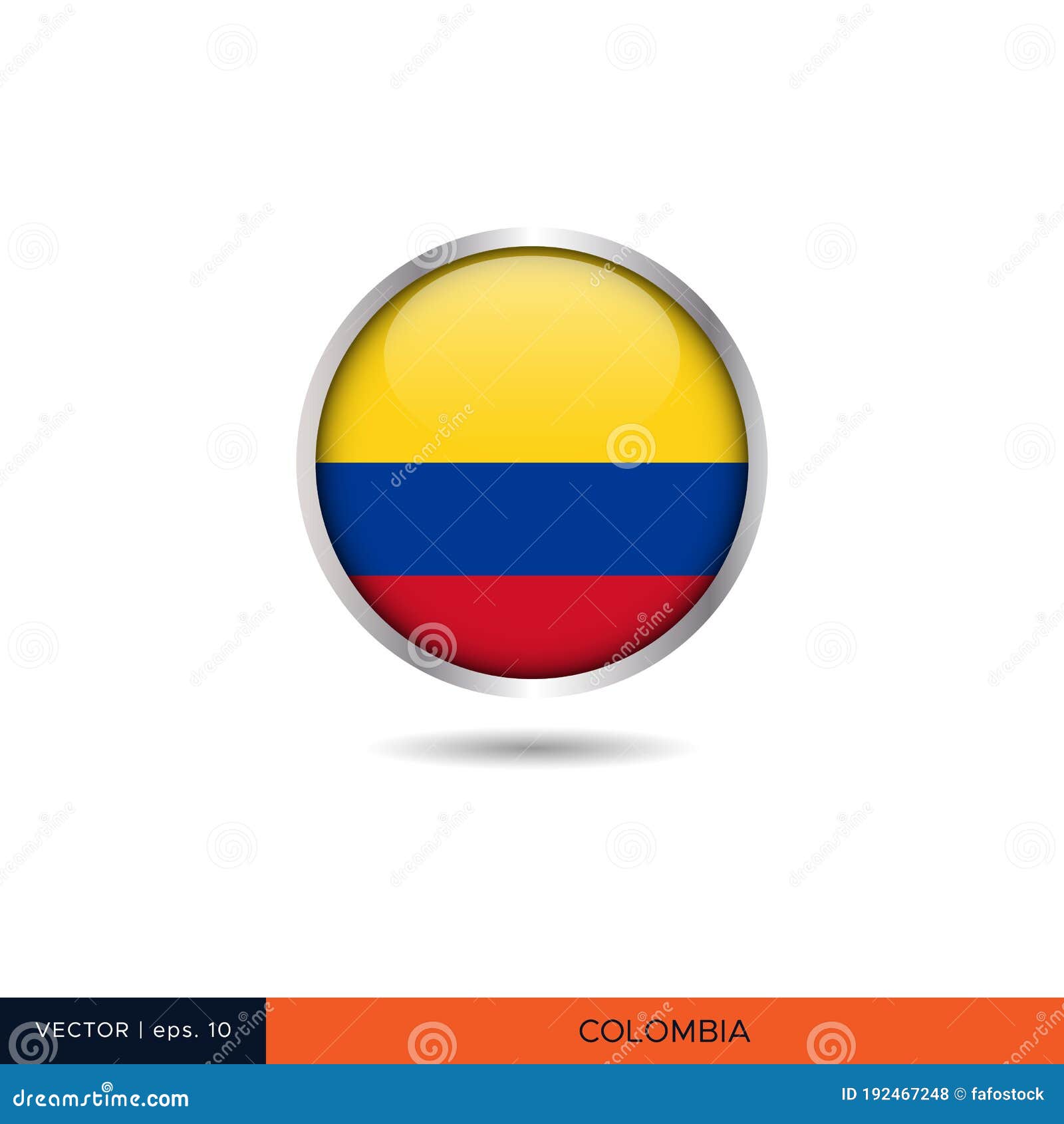 Colombia Round Flag Vector Design. Stock Vector - Illustration of ...