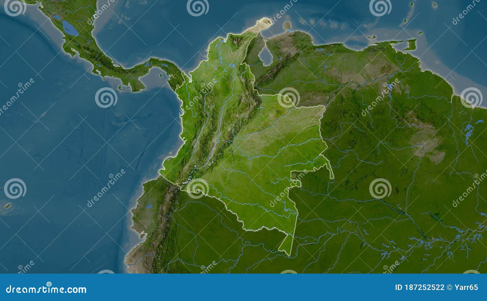 Colombia - Satellite. Composition Stock Illustration - Illustration of ...
