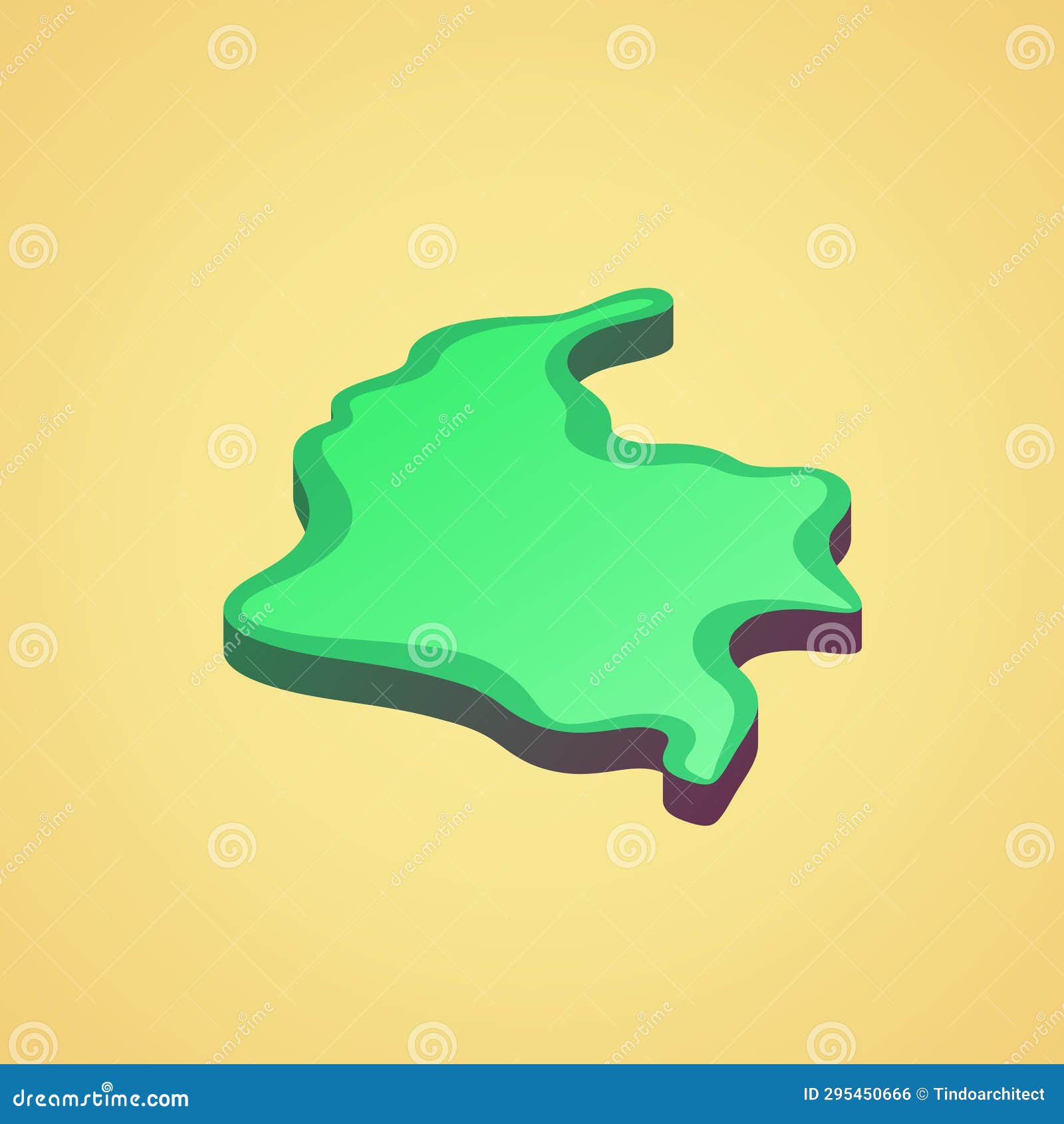 Colombia - stylized 3D map stock vector. Illustration of simplified ...
