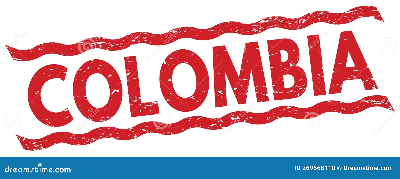 COLOMBIA Text on Red Lines Stamp Sign Stock Illustration - Illustration ...