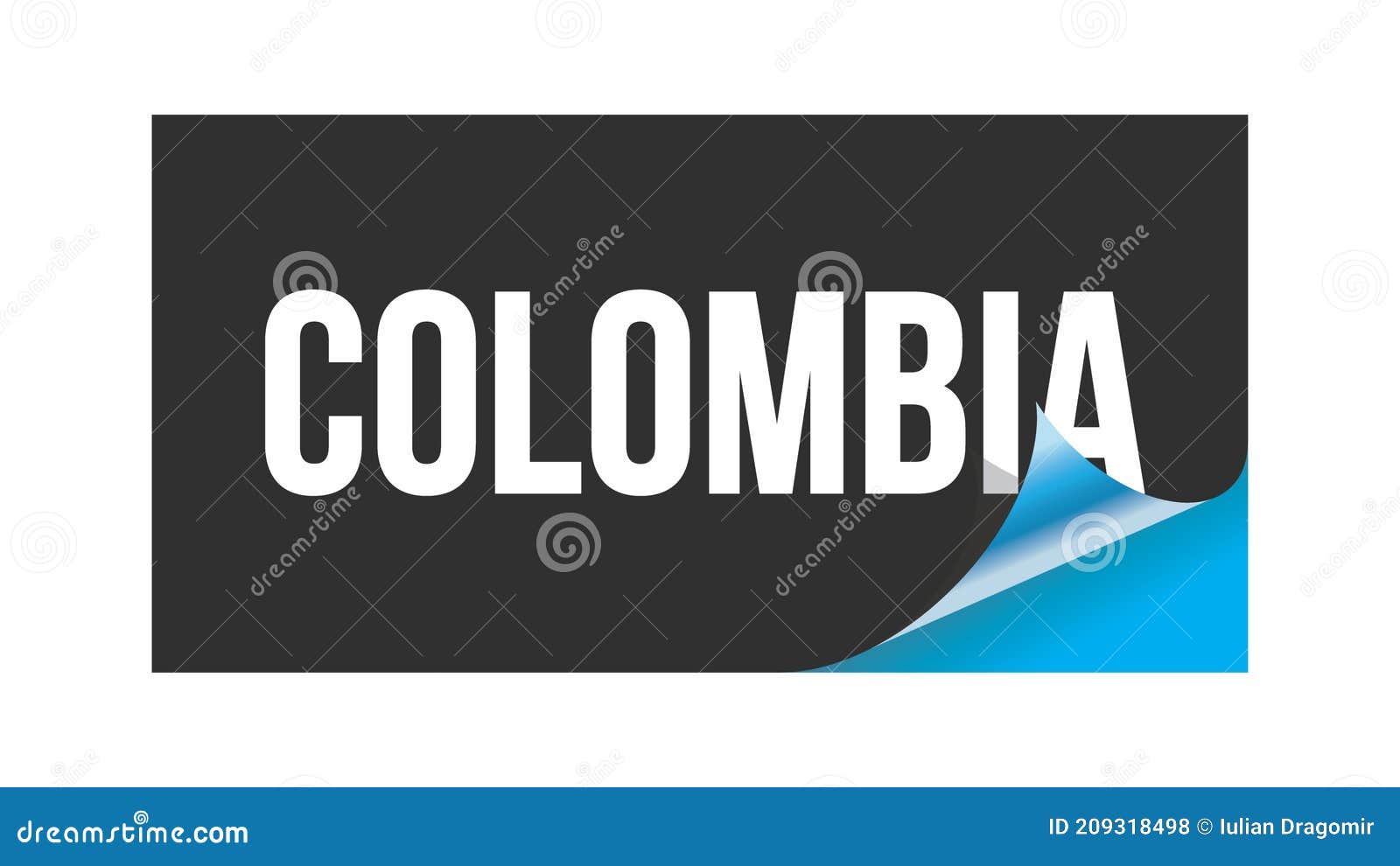 COLOMBIA Text Written on Black Blue Sticker Stock Illustration ...