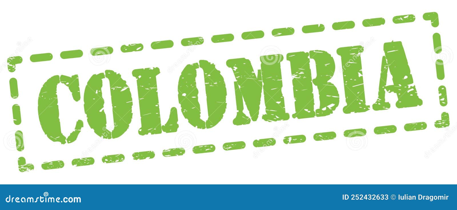 COLOMBIA Text Written on Green Stamp Sign Stock Illustration ...