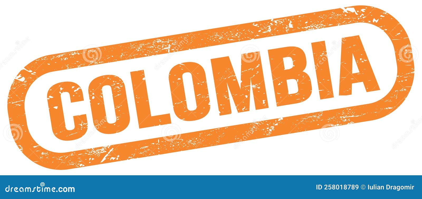 COLOMBIA, Text Written on Orange Stamp Sign Stock Illustration ...