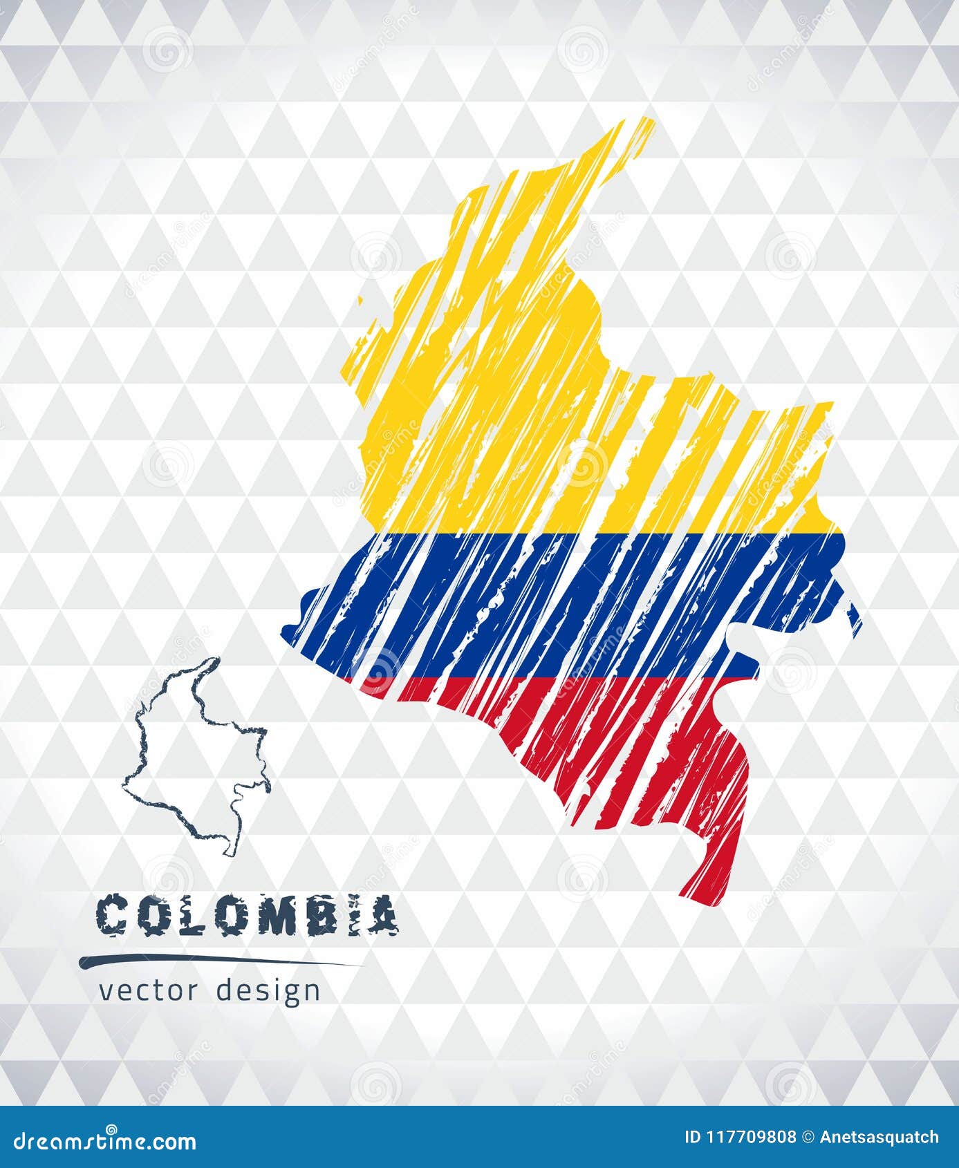 Sketch Map Of Colombia. Cartoon Vector | CartoonDealer.com #235261113
