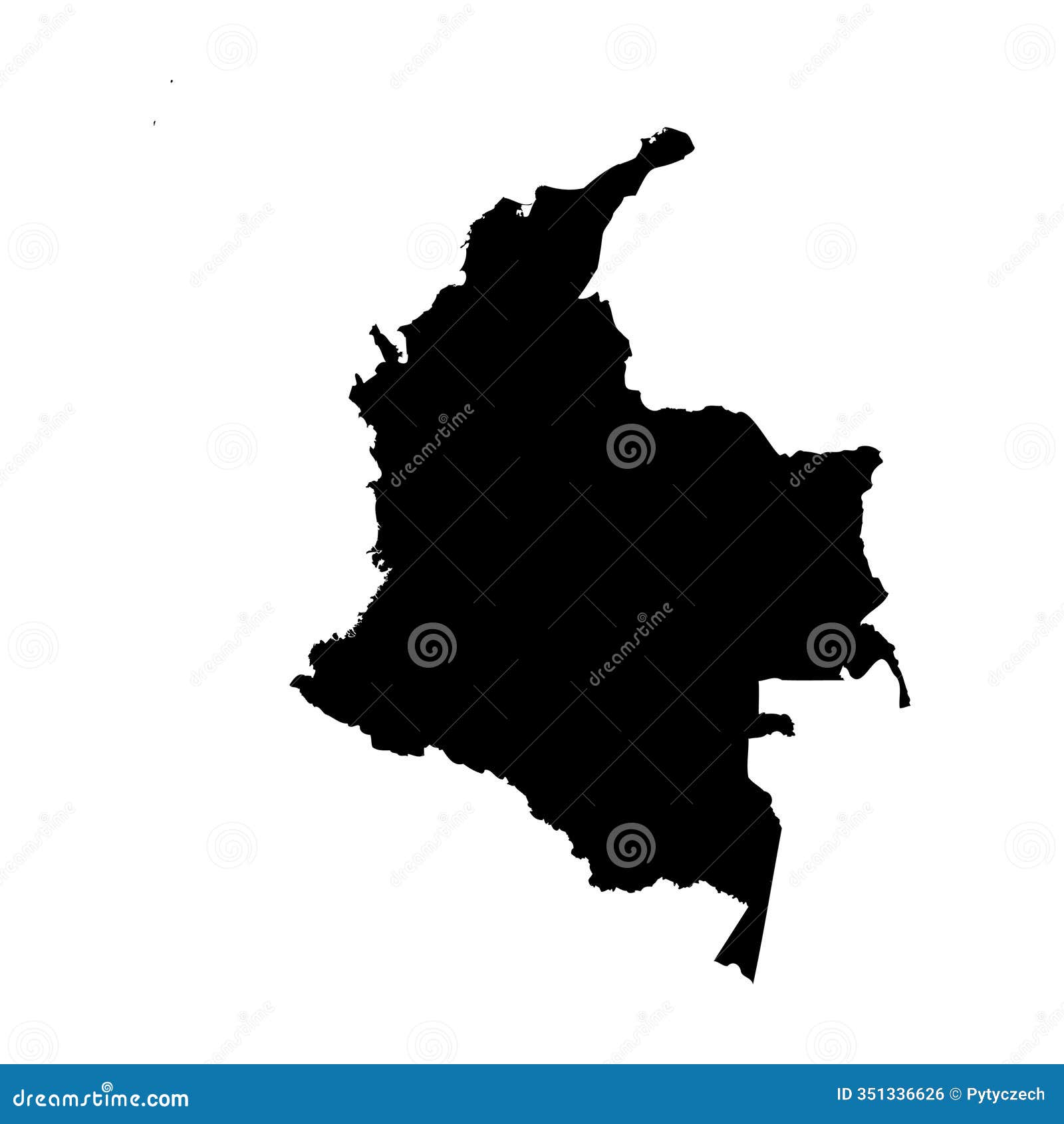 Colombia Vector Map Silhouette Stock Illustration - Illustration of ...