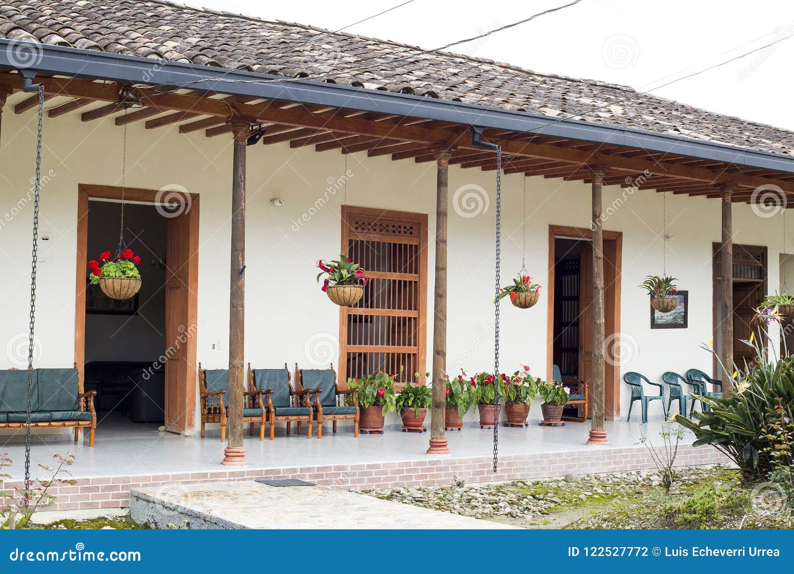 Colombian Colonial House. Traditional Architecture Stock Photo - Image ...