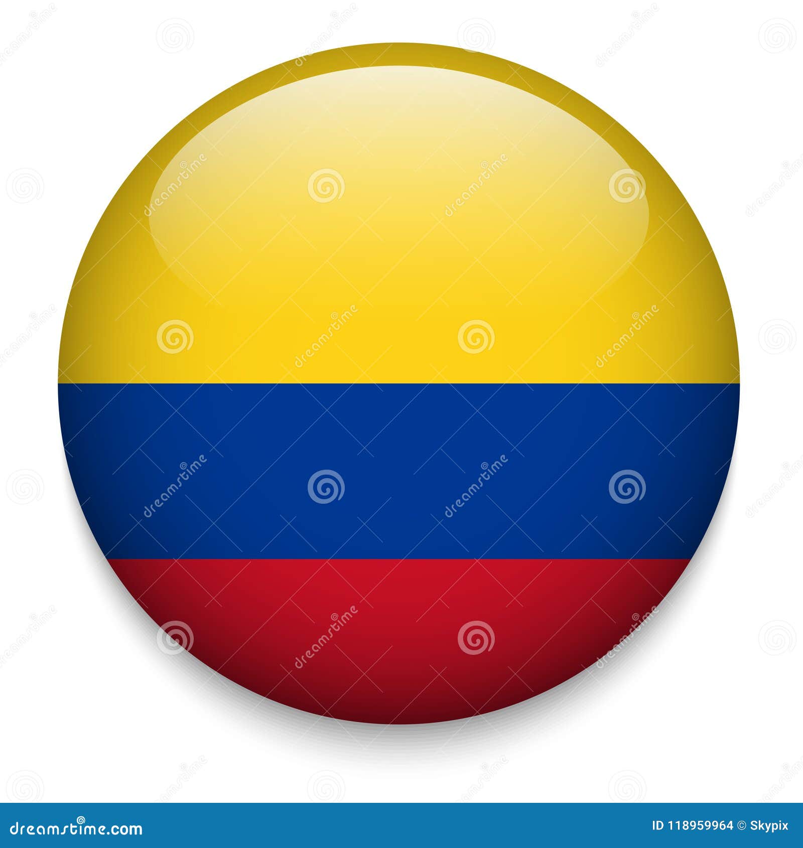 COLOMBIAN flag button stock illustration. Illustration of highlights ...