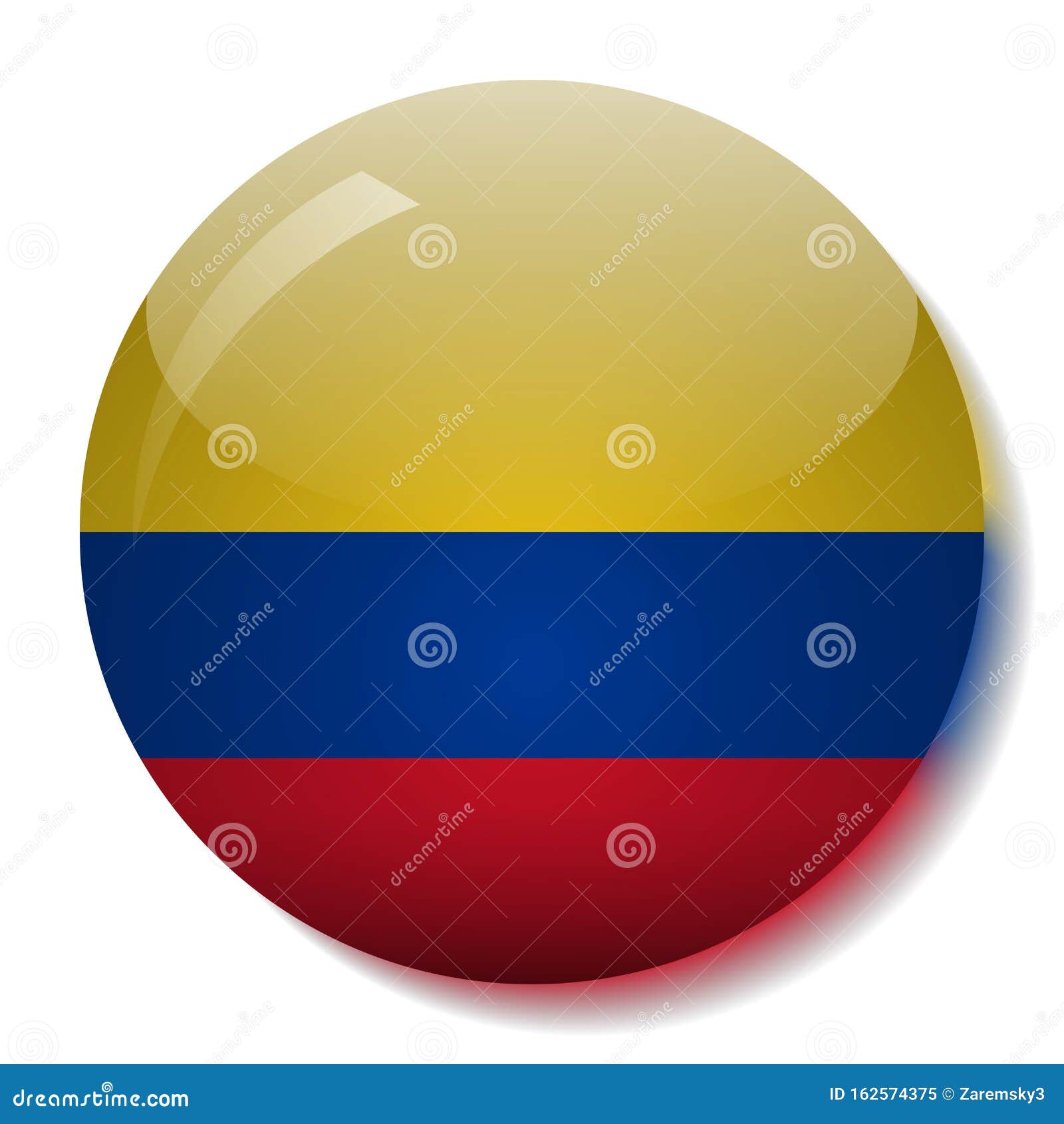 Colombian Flag Glass Button Vector Illustration Stock Vector ...
