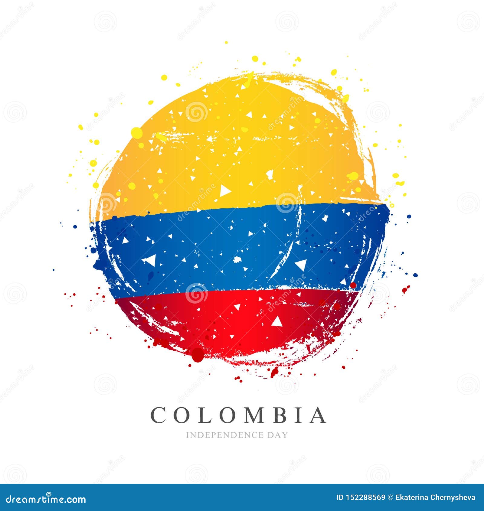 Colombian Flag in the Shape of a Large Circle. Vector Illustration ...