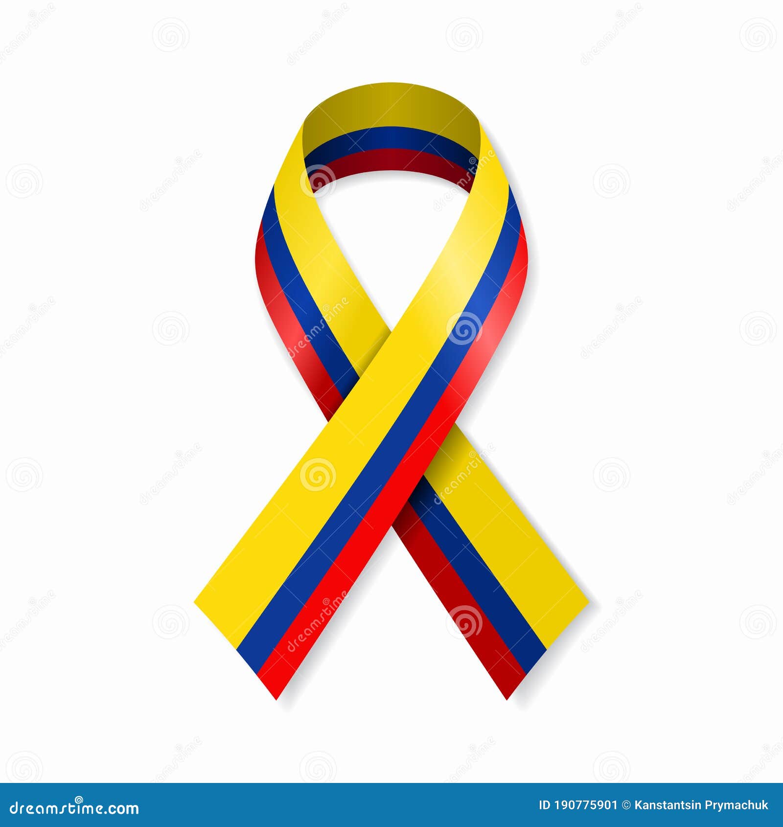 Colombian Flag Stripe Ribbon On White Background. Vector Illustration ...